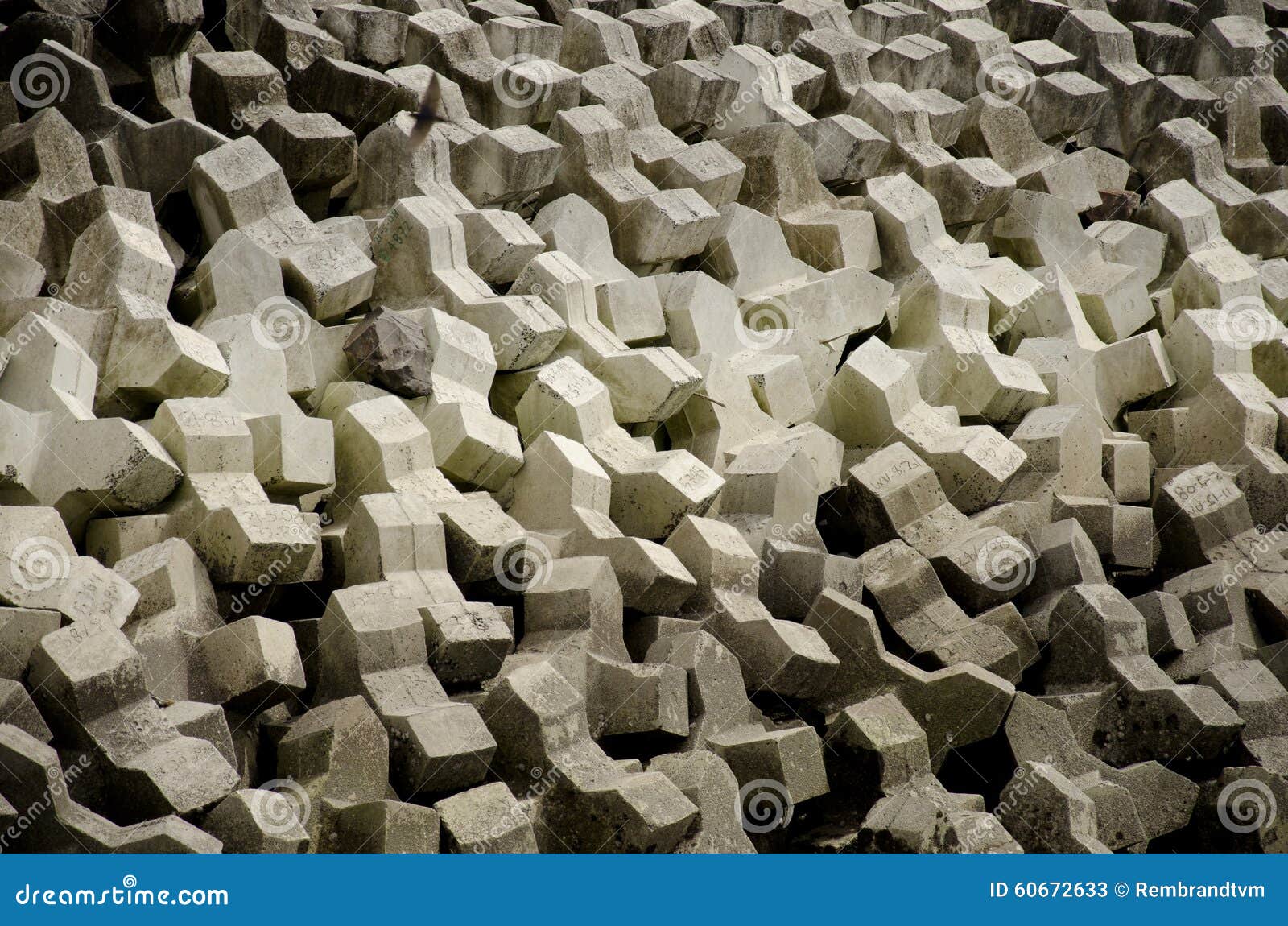 Concrete blocks sea wall stock image. Image of pattern - 60672633