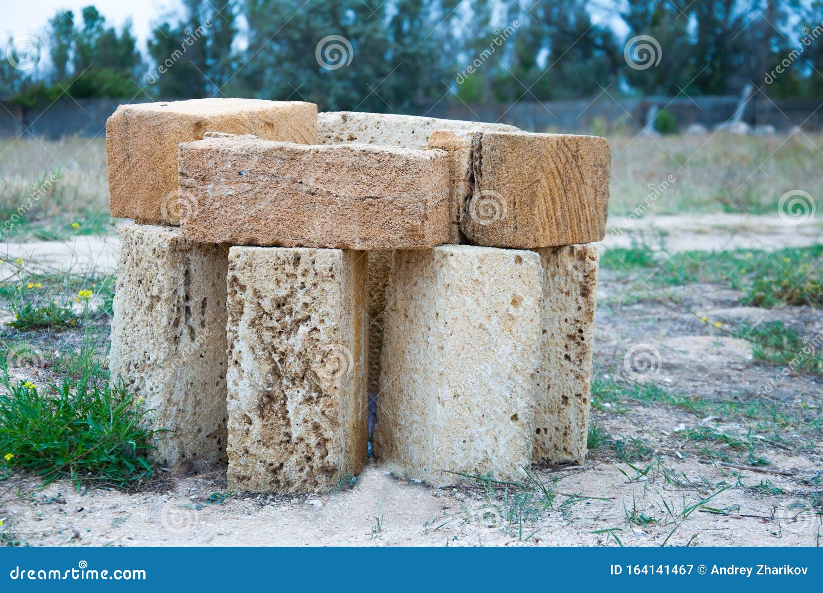 Concrete Blocks from Shells. Stacked on Top of Each Other Stock Image ...