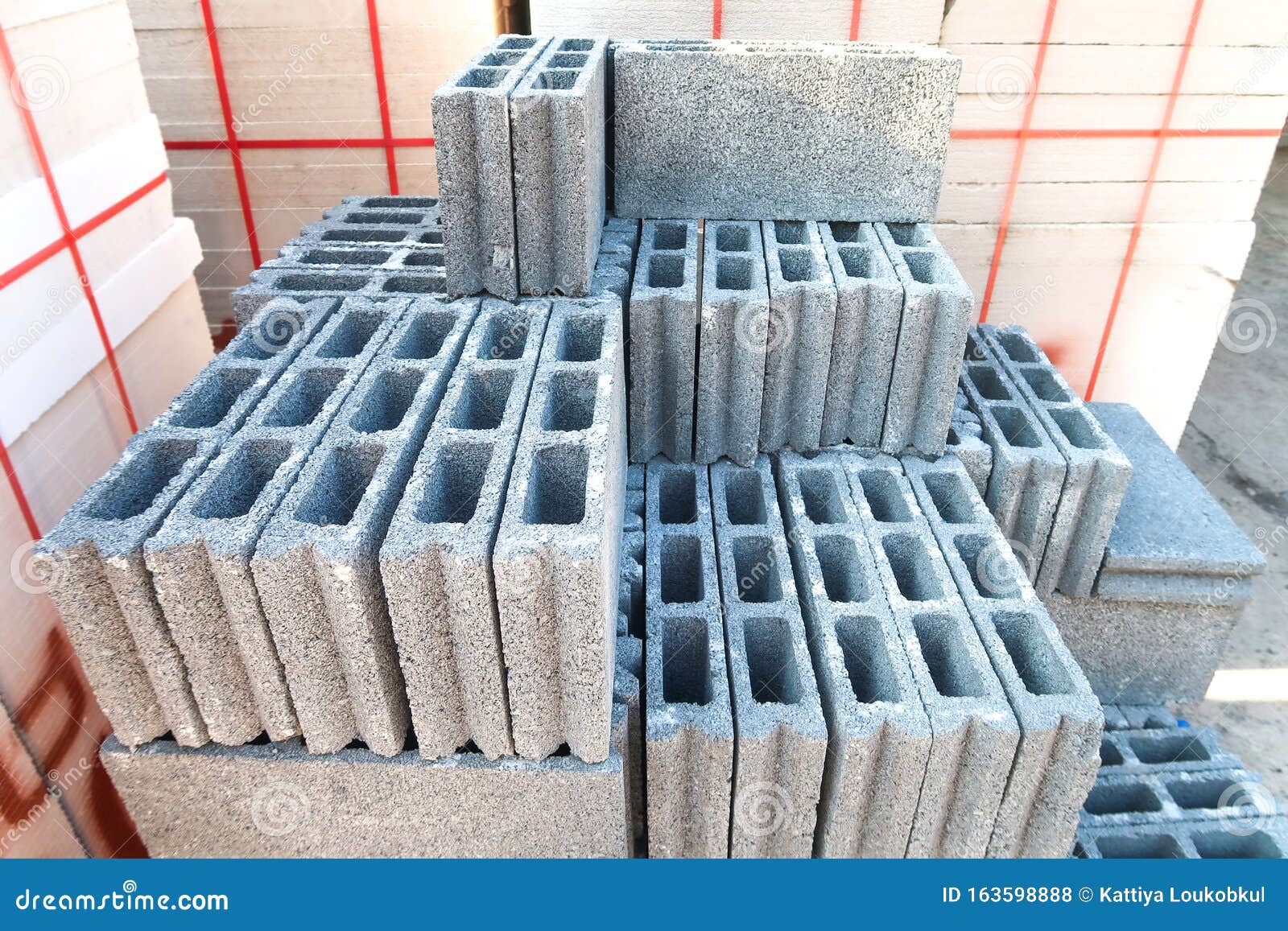 Concrete Blocks Stack Close Up Stock Photo - Image of concrete, brick ...
