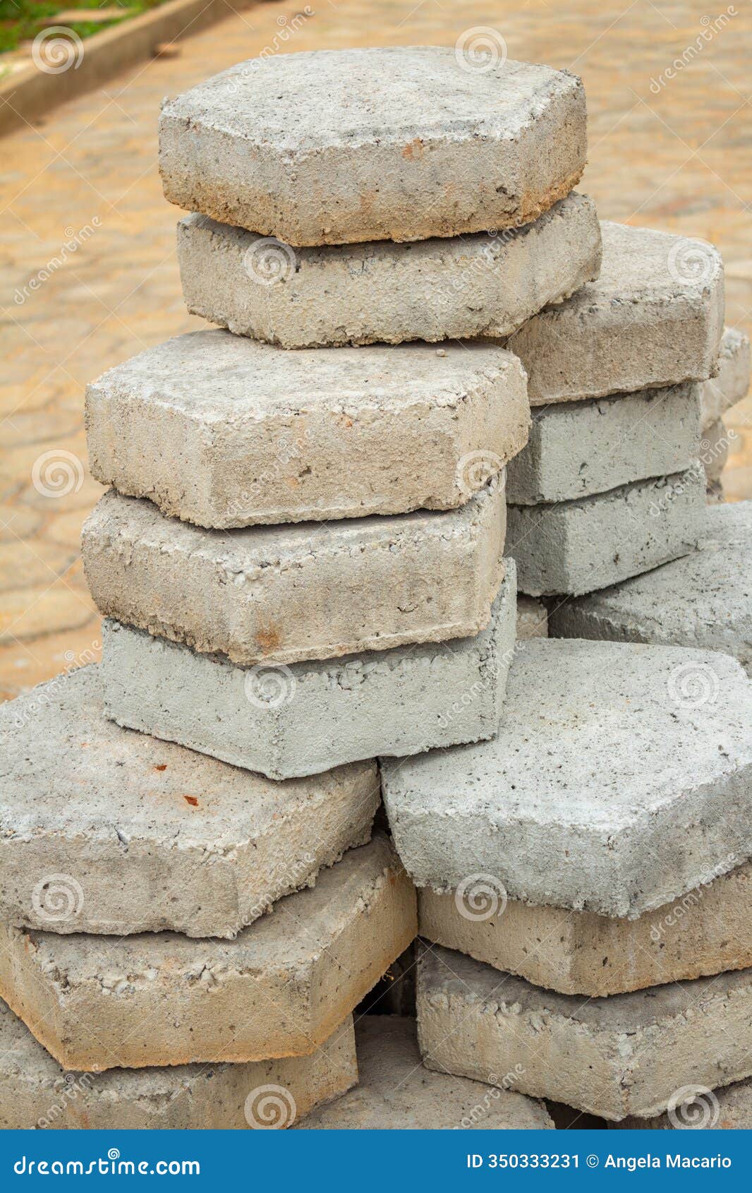 Concrete Blocks Stacked for a Construction Site. Stock Image - Image of ...