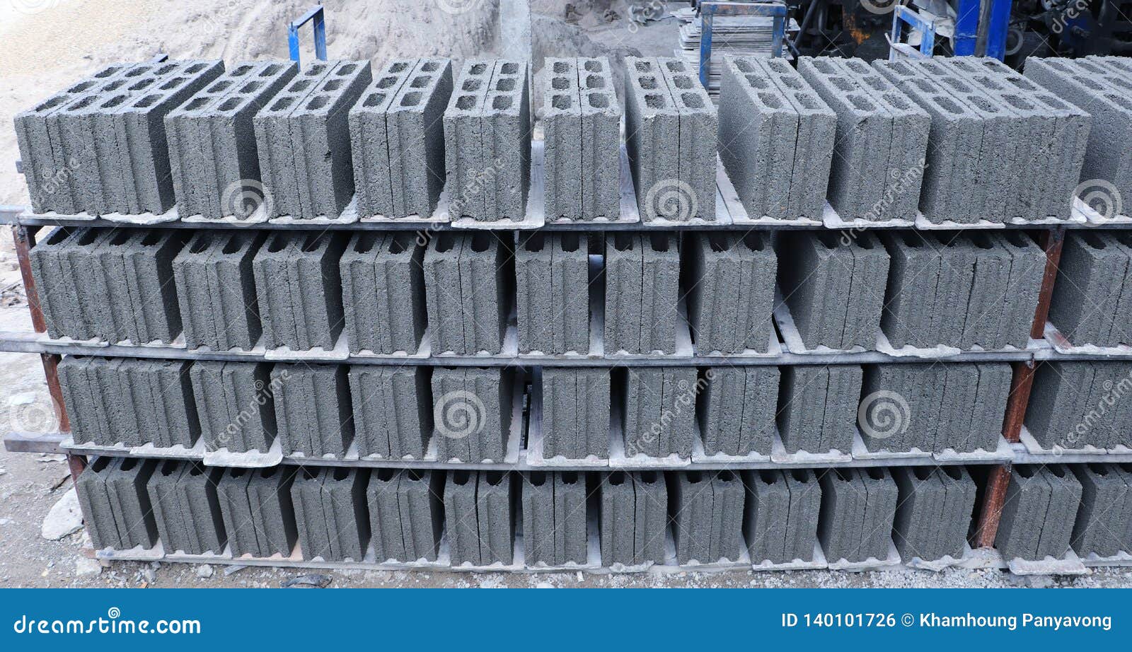 Concrete Blocks Stacking on the Floor Stock Photo - Image of industrial ...