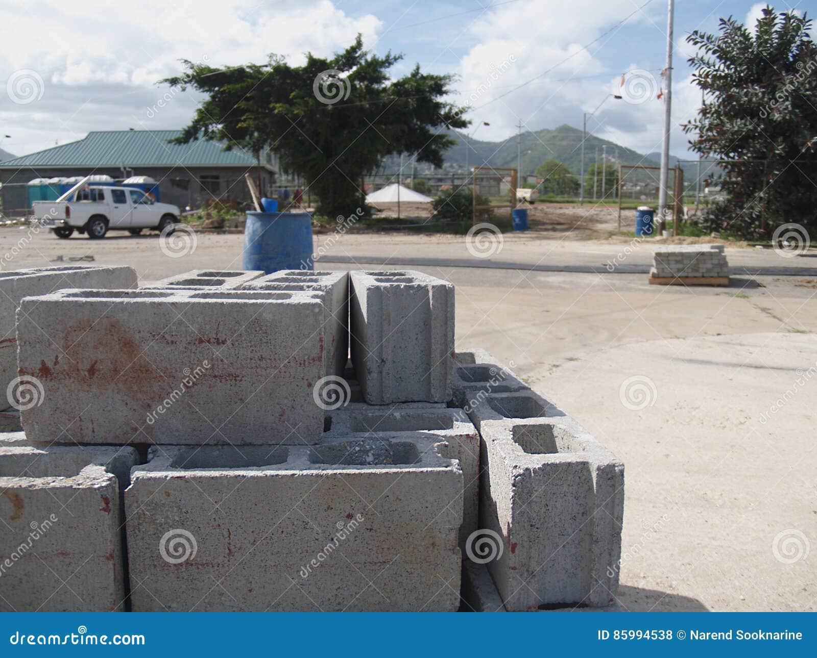 Concrete Blocks at a Work Site Stock Photo - Image of site, work: 85994538