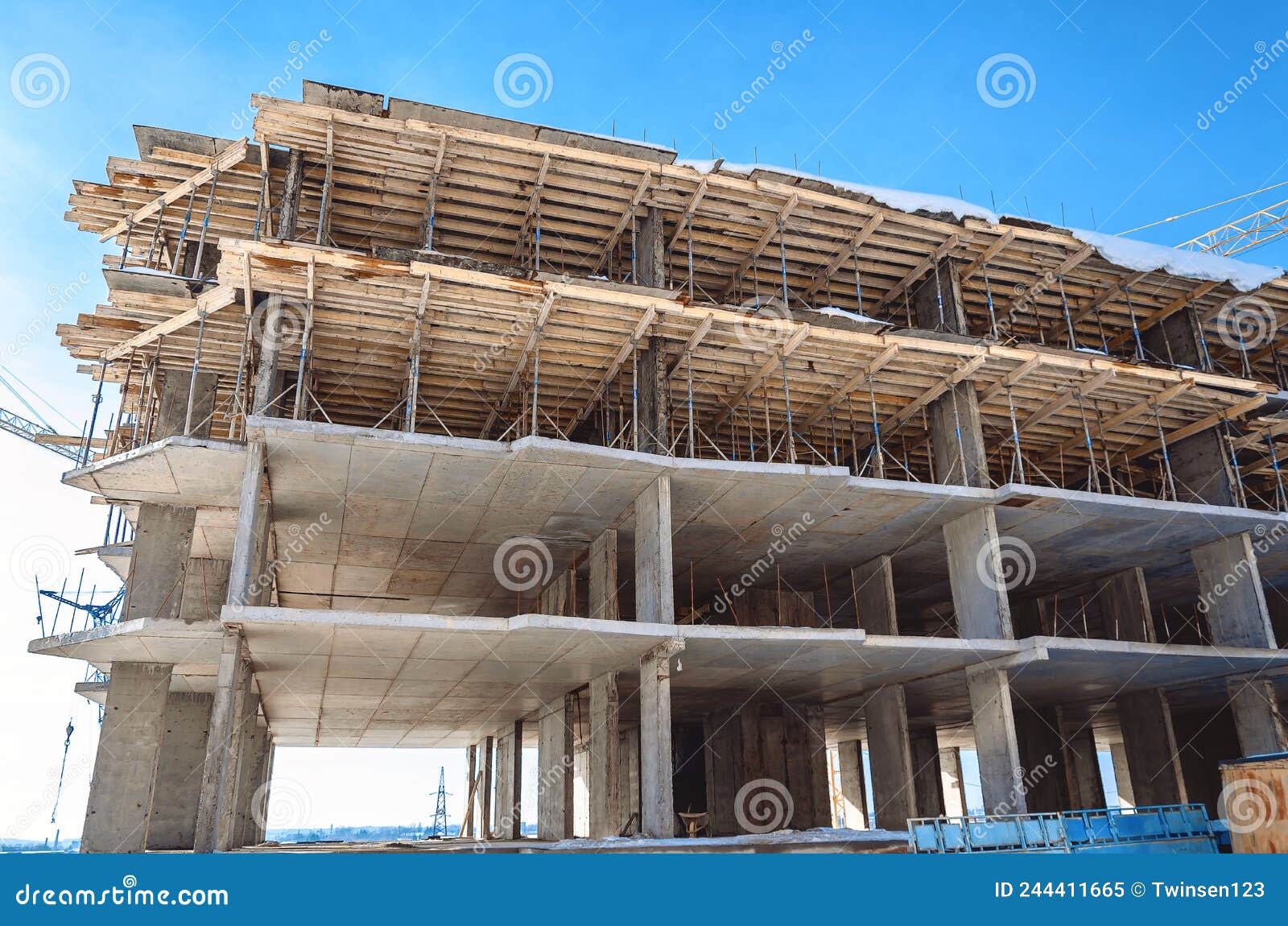 Concrete Box of the Building Under Construction. the Skyscraper is ...