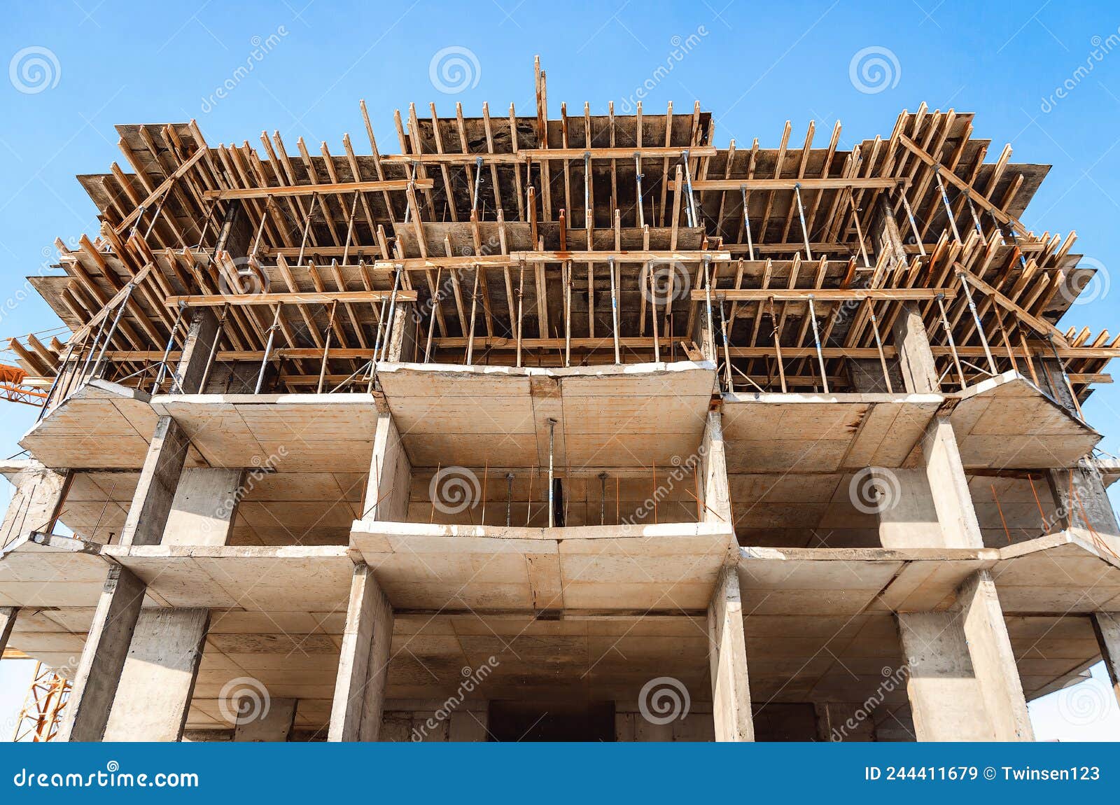 Concrete Box of the Building Under Construction. the Skyscraper is ...