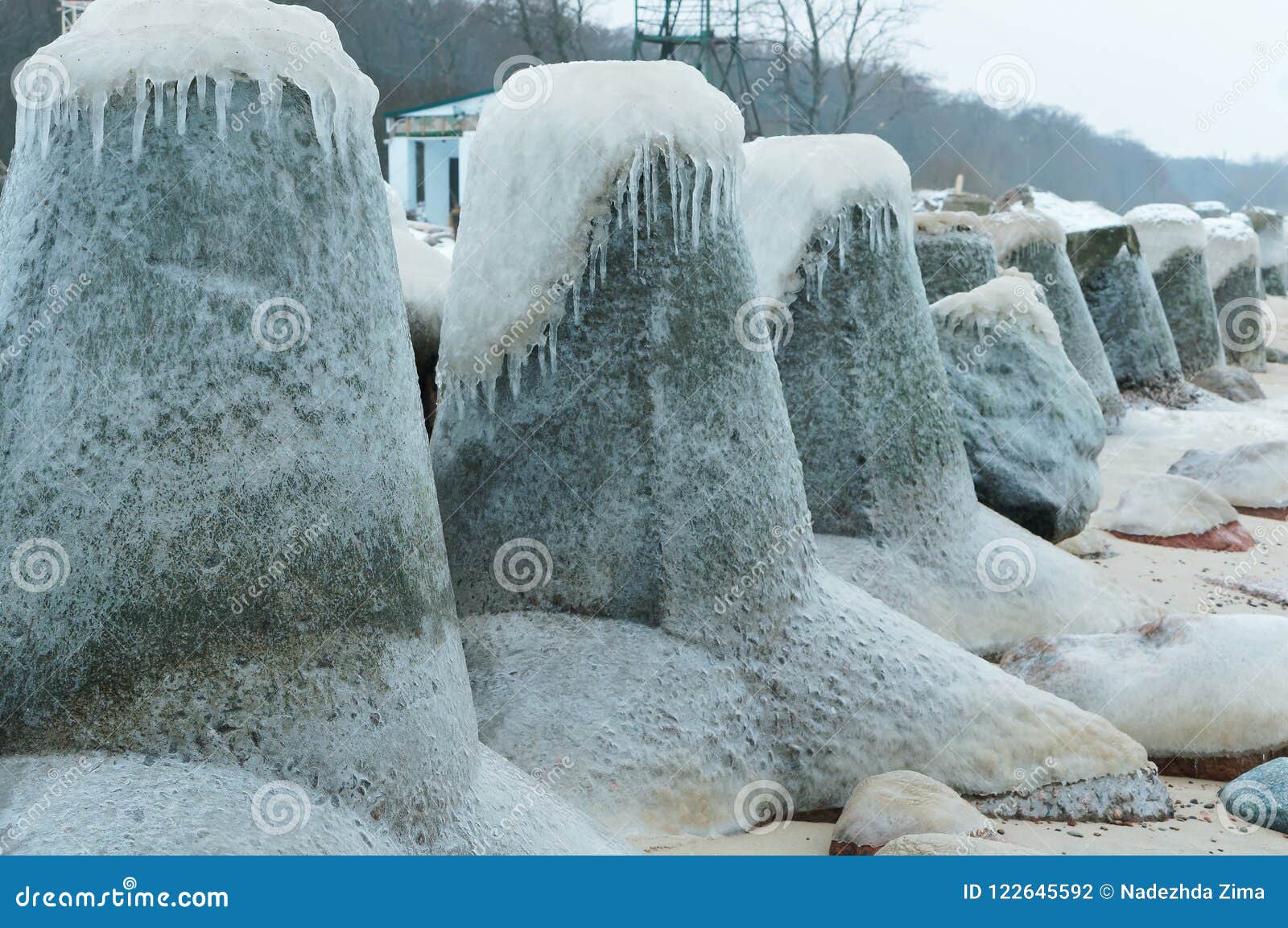 Concrete Breakwaters, Concrete Structures for Shore Strengthening Stock ...