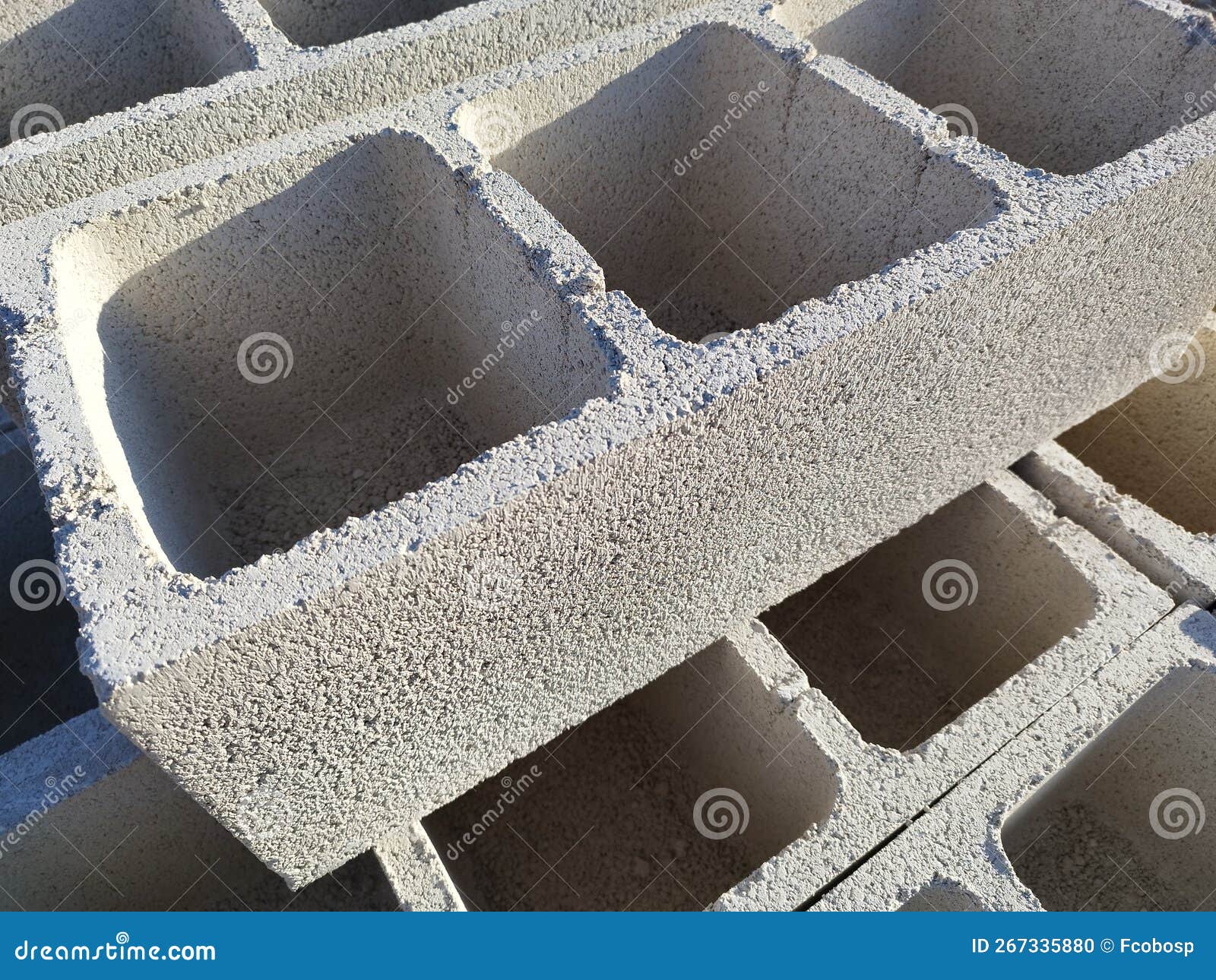 Concrete Brick on a Construction Site Stock Photo - Image of concrete ...