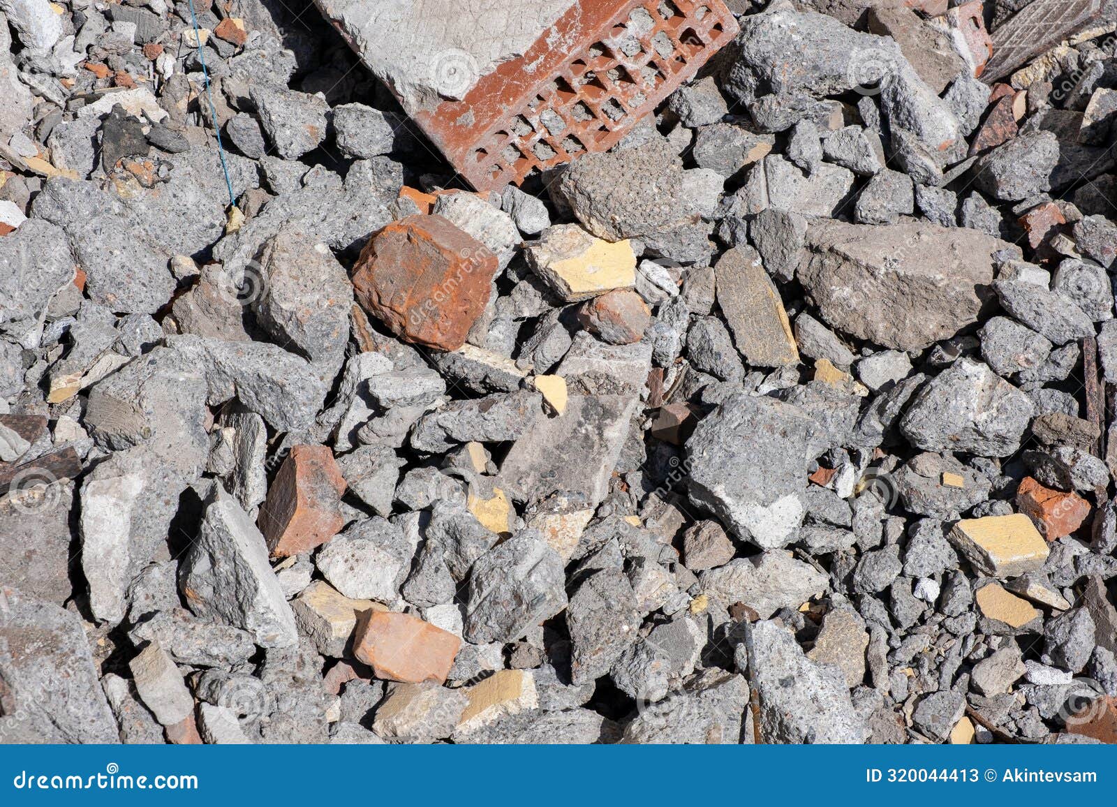 Concrete and Brick Debris on a Construction Site Stock Image - Image of ...