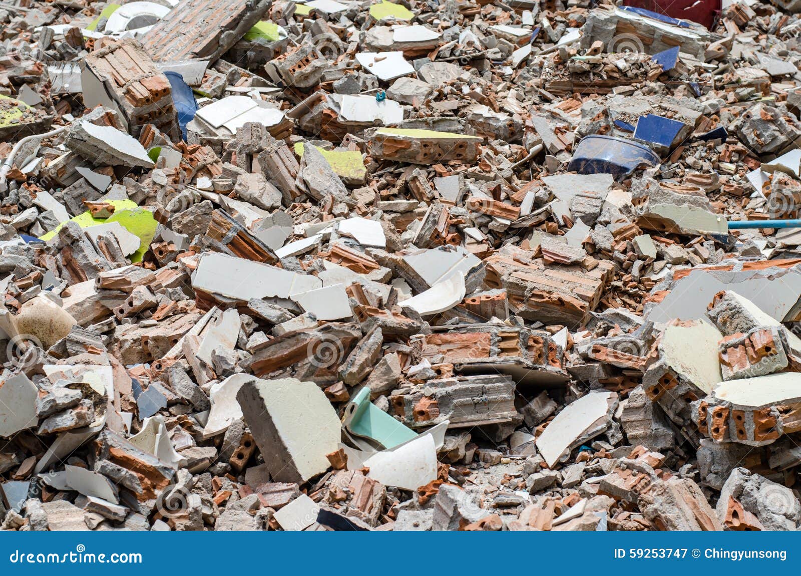 Concrete and Brick Rubble Debris on Construction Site Stock Image ...