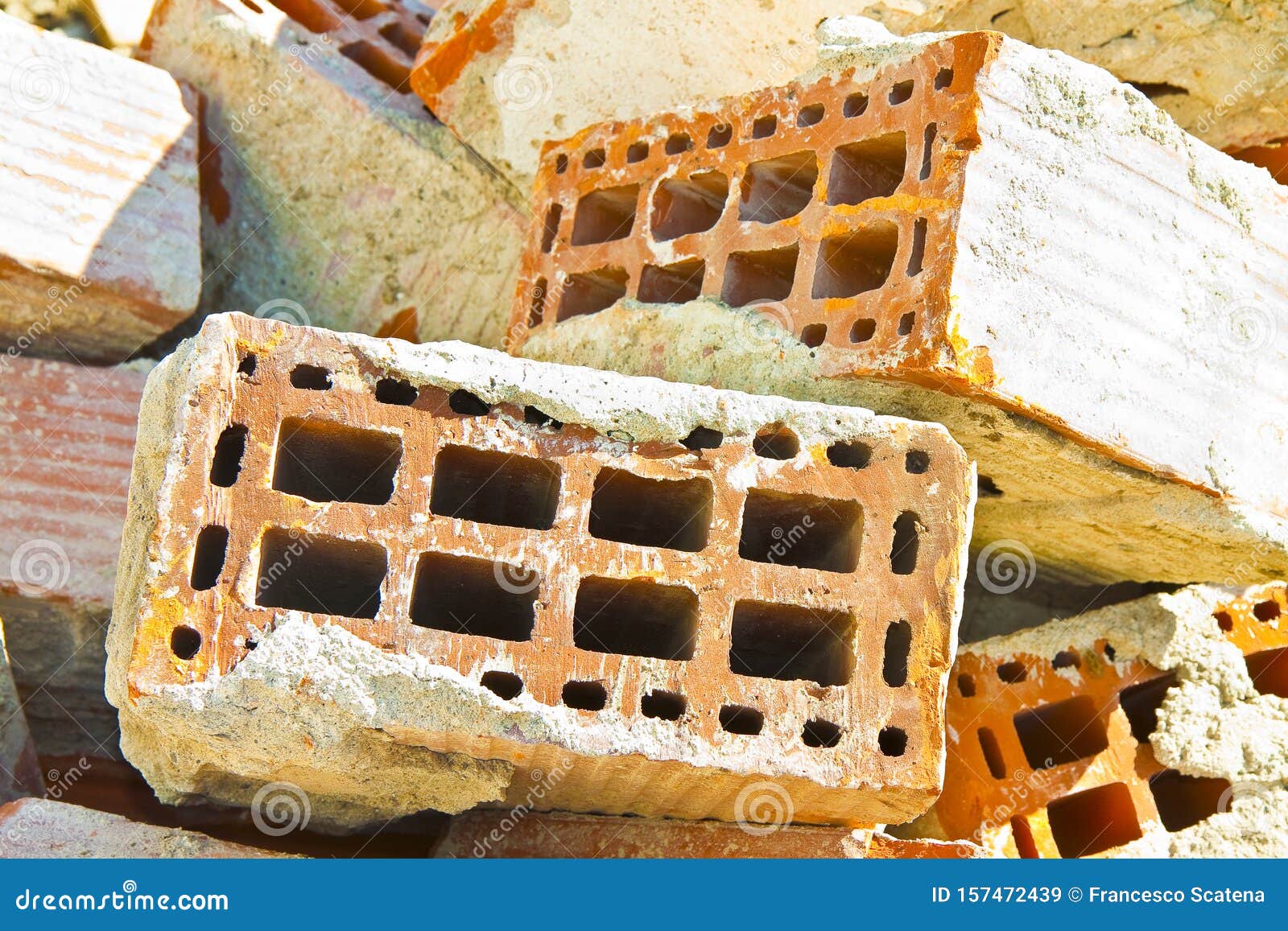 Concrete and Brick Rubble Debris on Construction Site after a De Stock ...