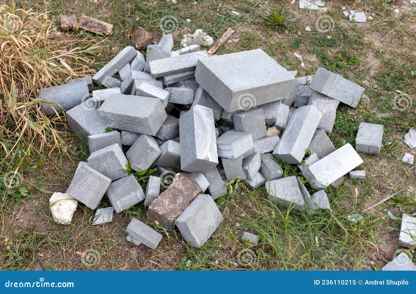 Concrete Bricks on the Ground Stock Image - Image of concrete, factory ...