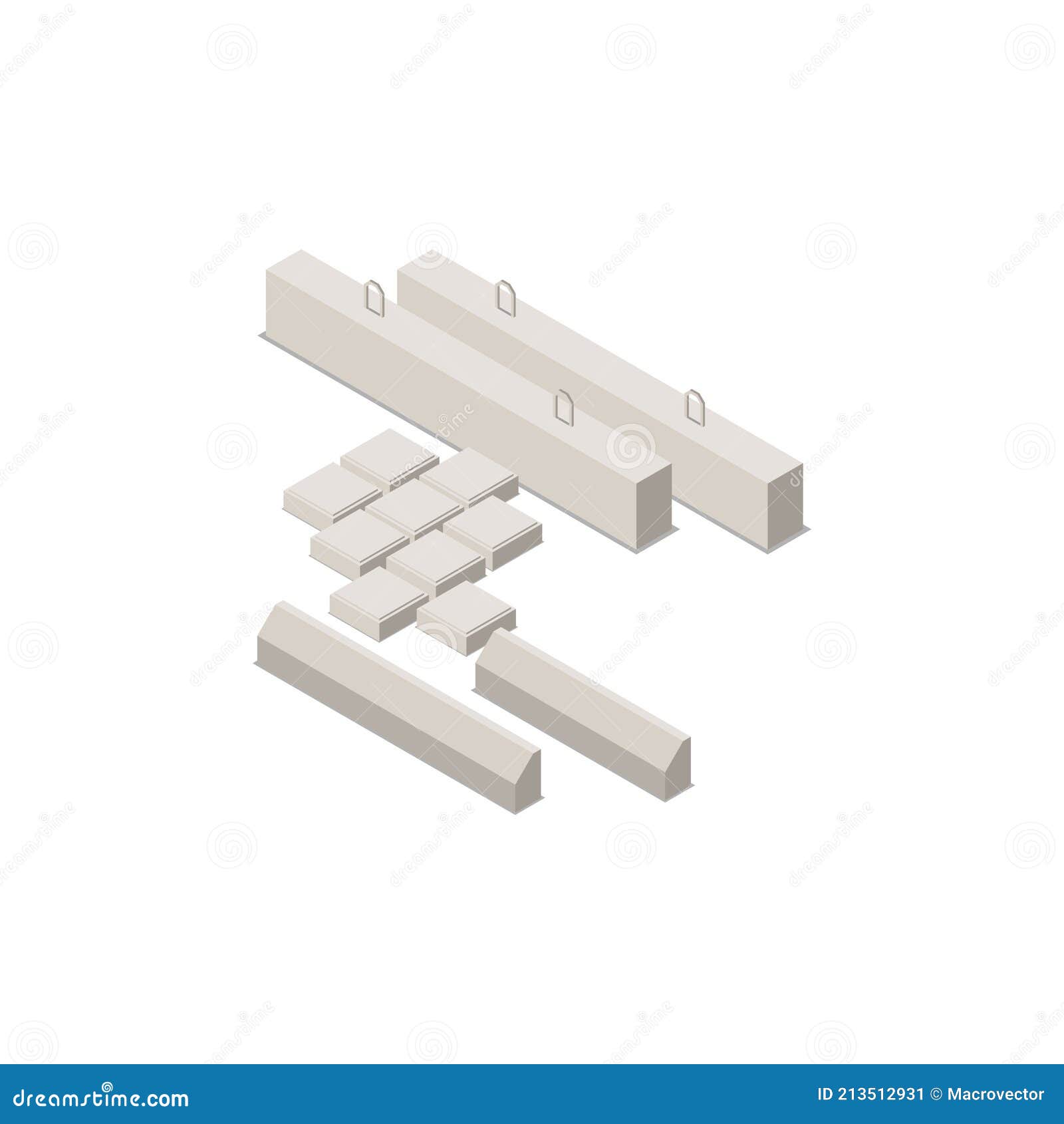 Concrete Bricks Isometric Composition Stock Vector - Illustration of ...