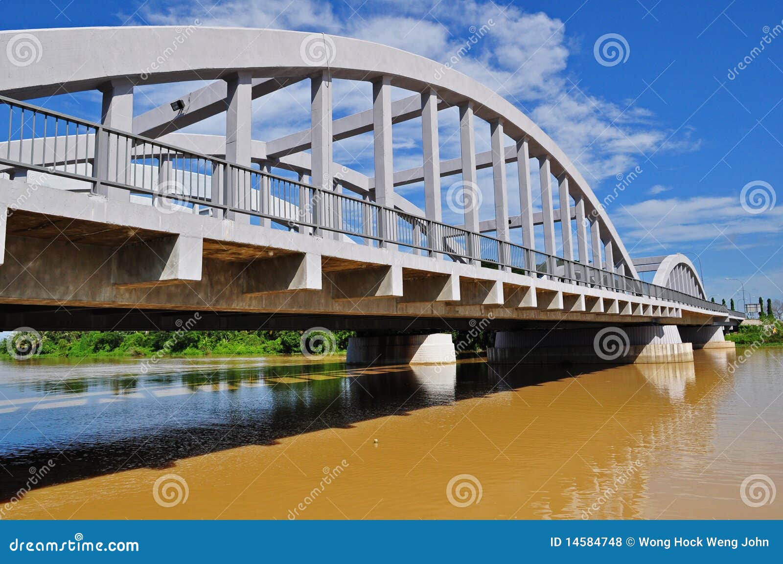 Concrete bridge stock photo. Image of white, water, landscape - 14584748