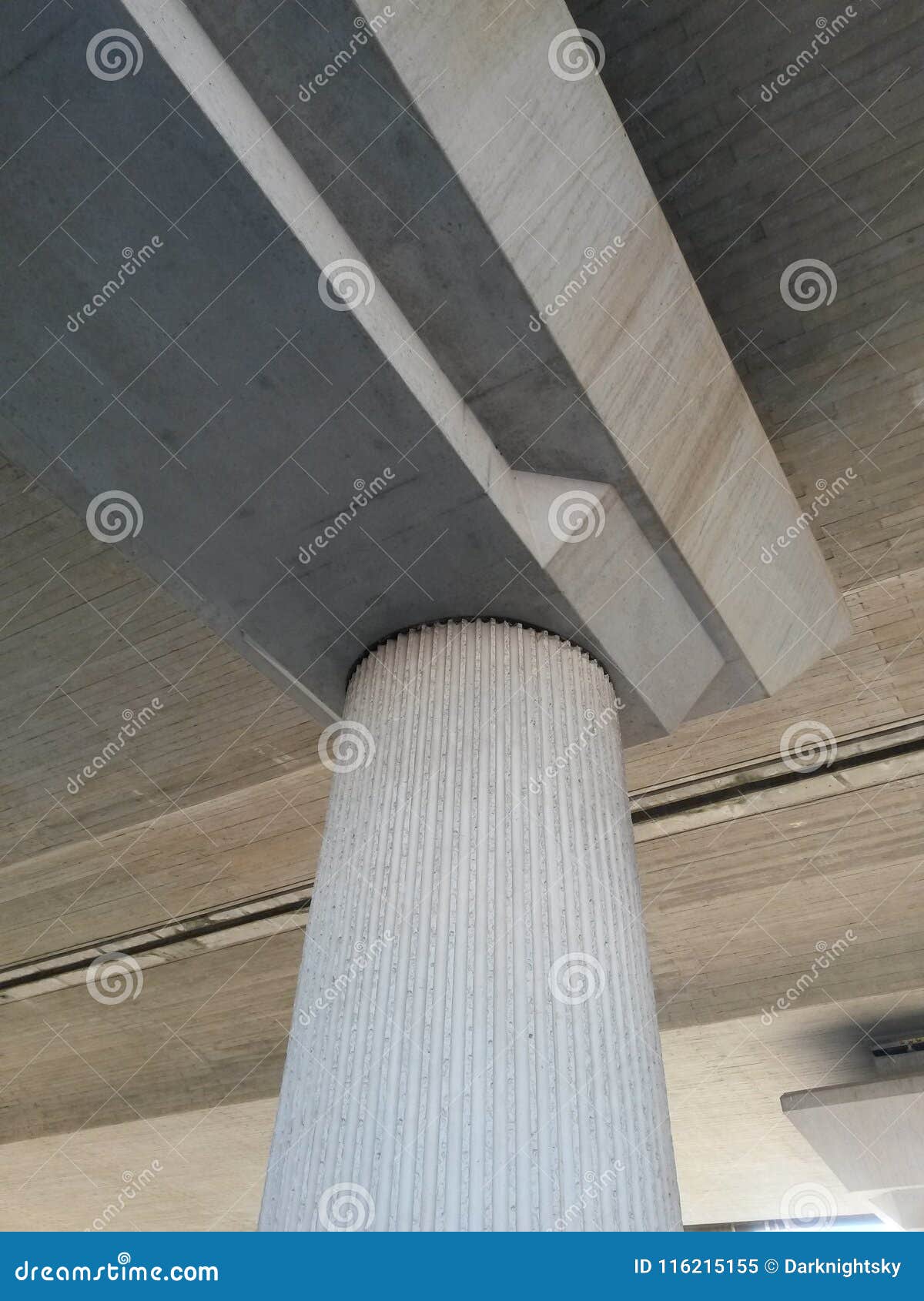 Concrete Bridge Construction Pillars Stock Image - Image of road ...