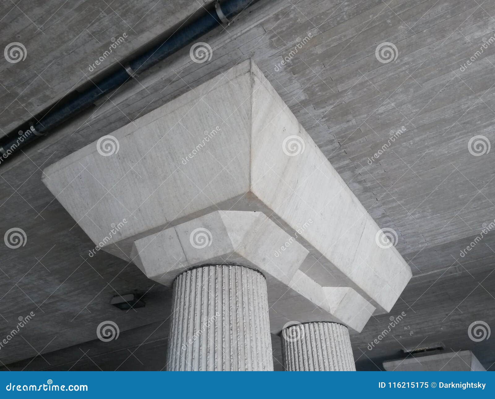 Concrete Bridge Construction Pillars Stock Image - Image of view ...