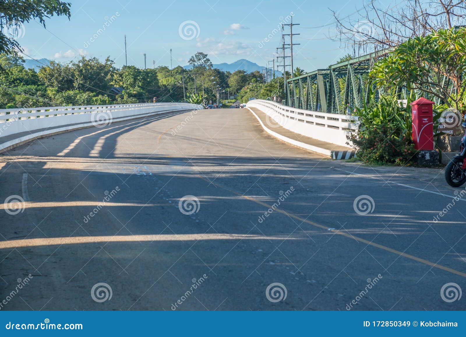Concrete Bridge Cross Pai River Stock Image - Image of road, landscape ...
