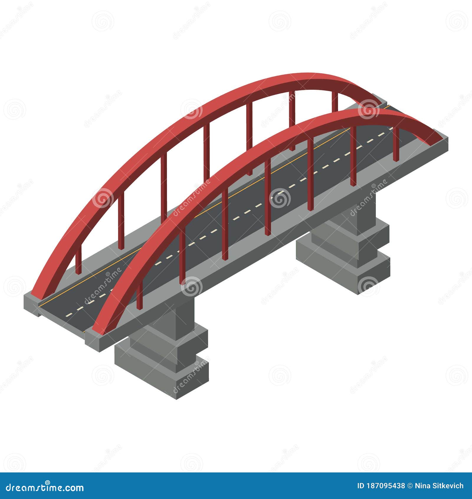 Concrete Bridge Icon, Isometric Style Stock Vector - Illustration of ...