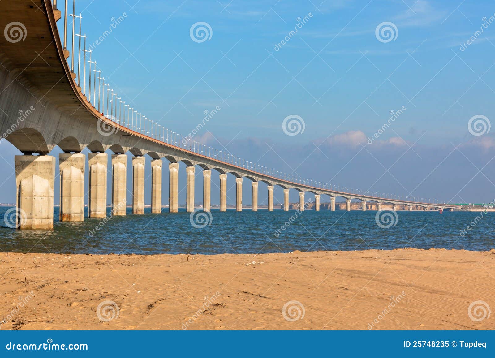 Concrete Bridge Over the Water Stock Image - Image of perspective ...