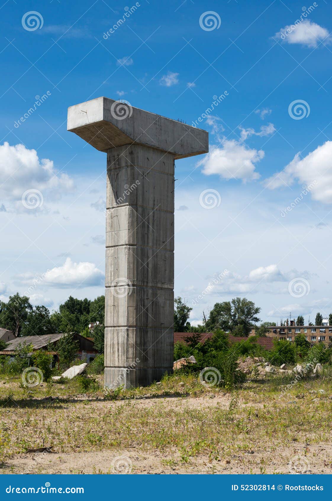 Concrete Bridge Pier in the Bridge Construction Site Stock Photo ...