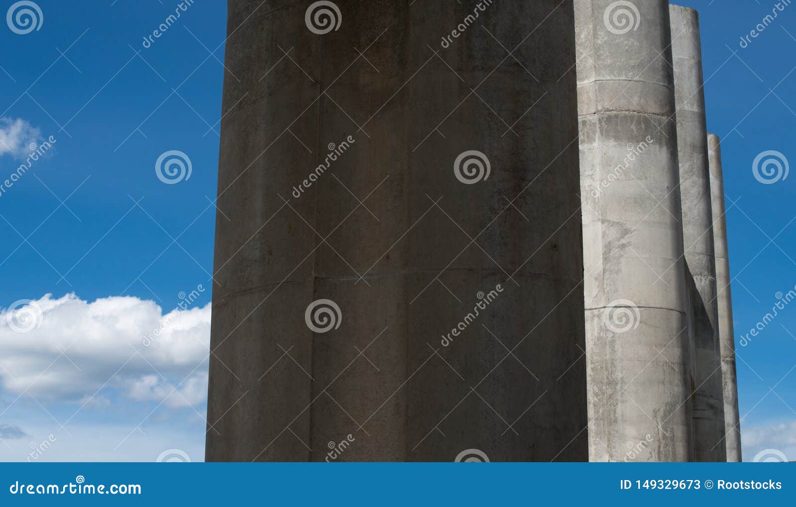 Concrete bridge piers stock image. Image of large, engineering - 149329673