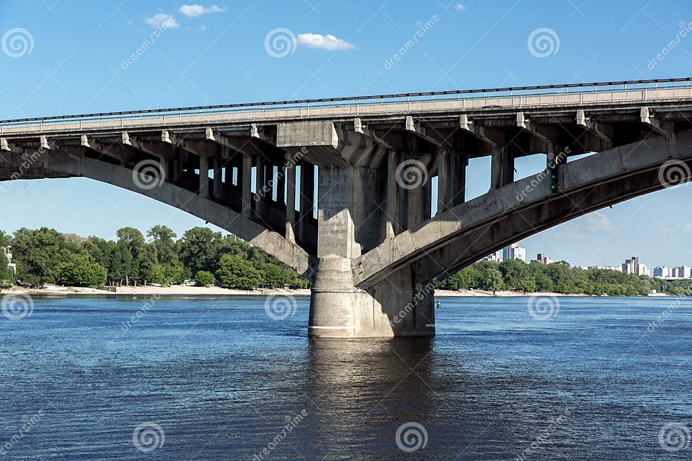 Concrete Bridge Pillar Arch Structure. Stock Photo - Image of ...