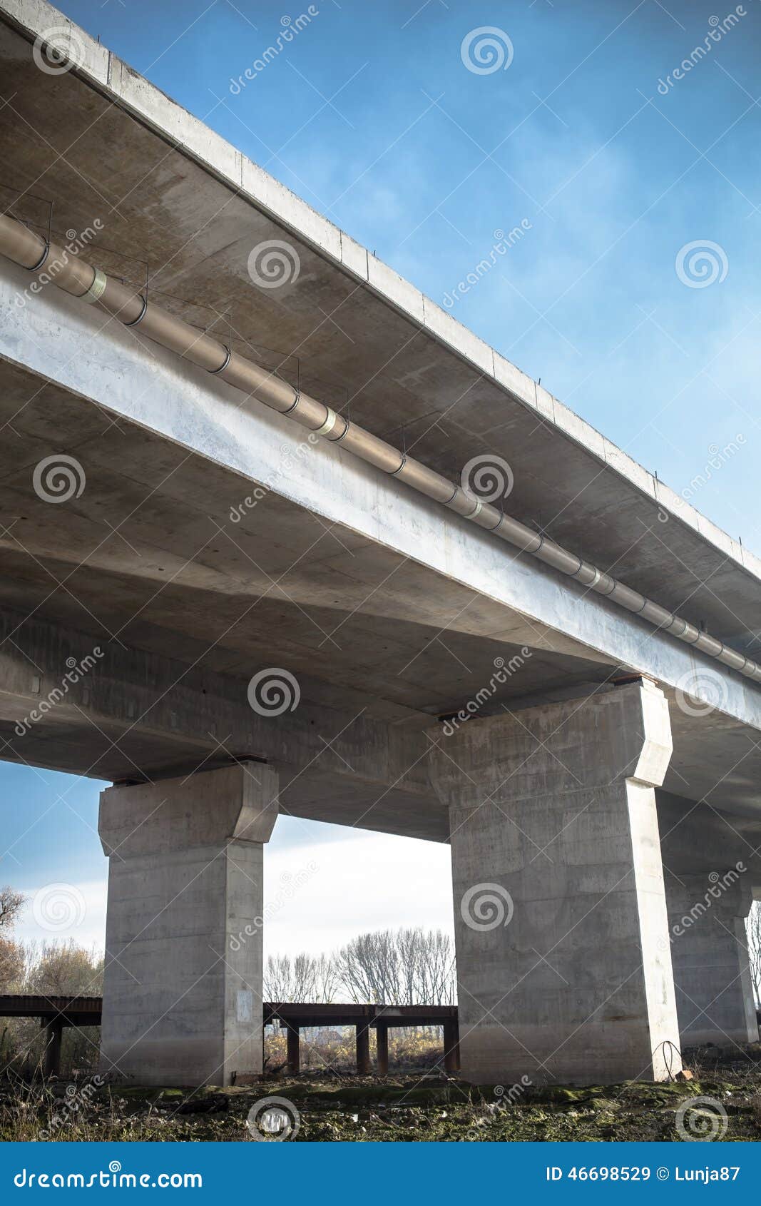 Concrete bridge pillars stock image. Image of modern - 46698529