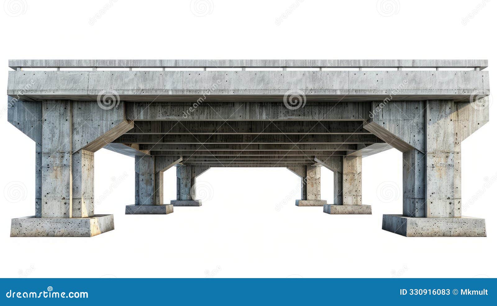 Concrete Bridge Structure Beneath with Sturdy Pillars at Construction ...