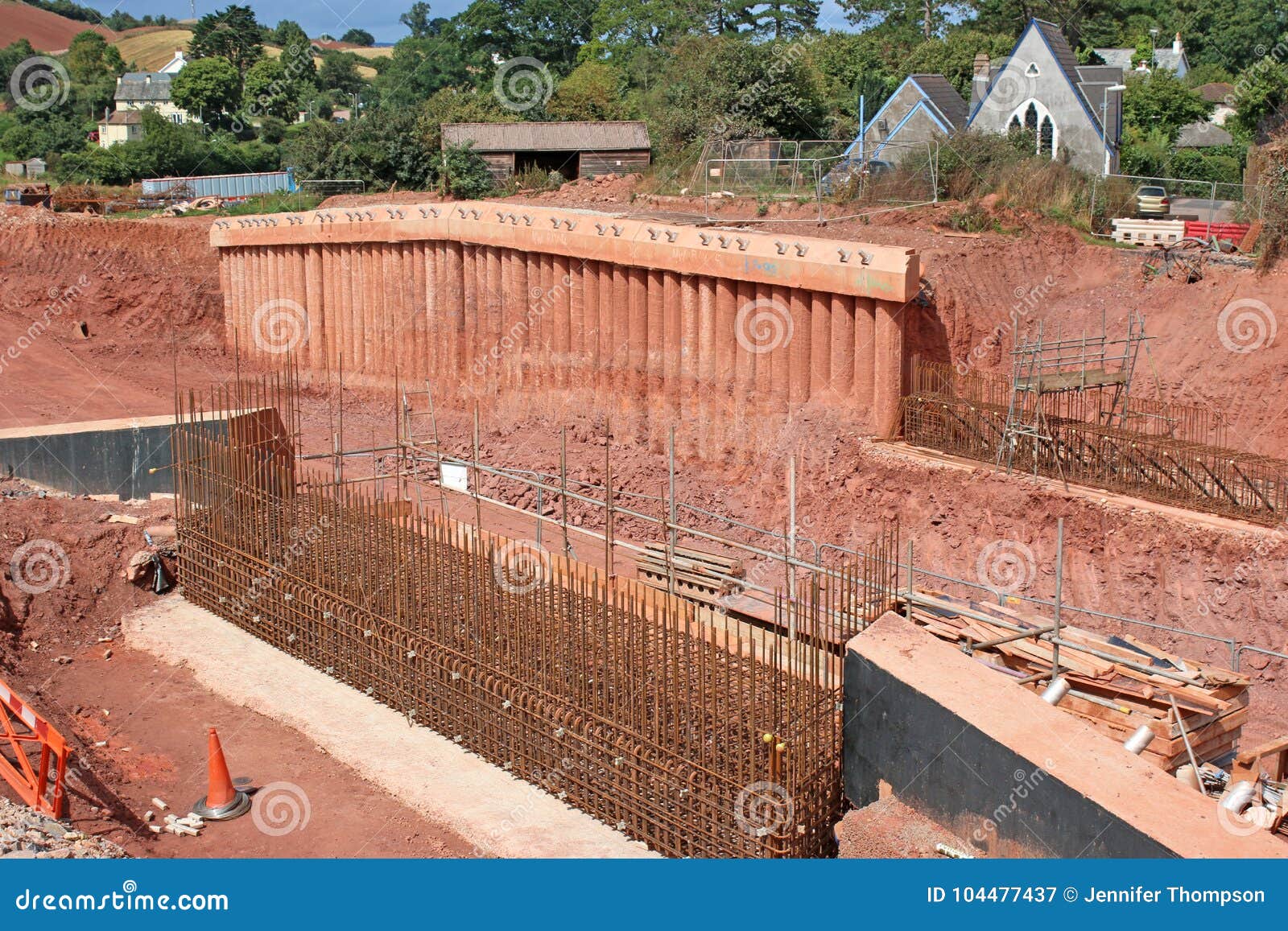 Concrete bridge supports stock image. Image of supports - 104477437