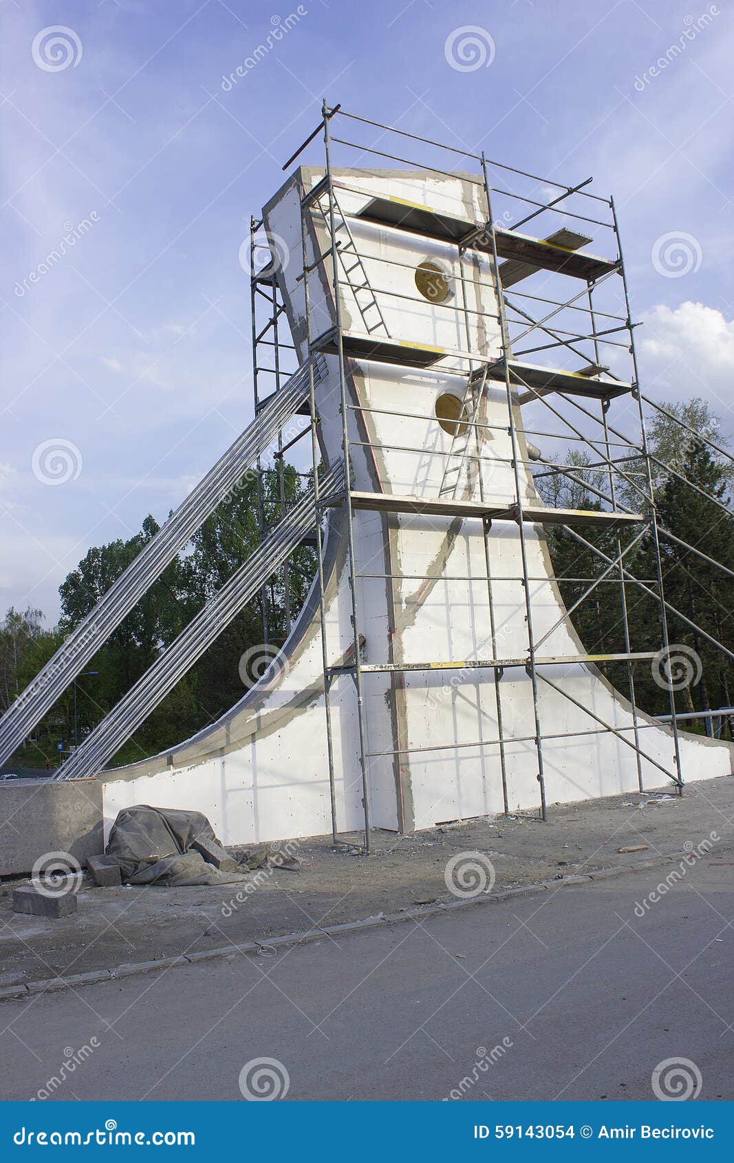 Concrete Bridge Under Construction Stock Photo - Image of project ...