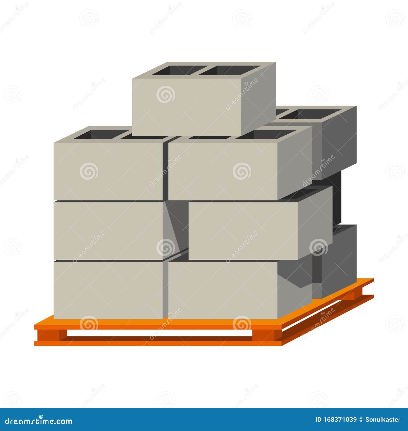 Concrete Masonry Unit Symbol In Black Color Cartoon Vector ...