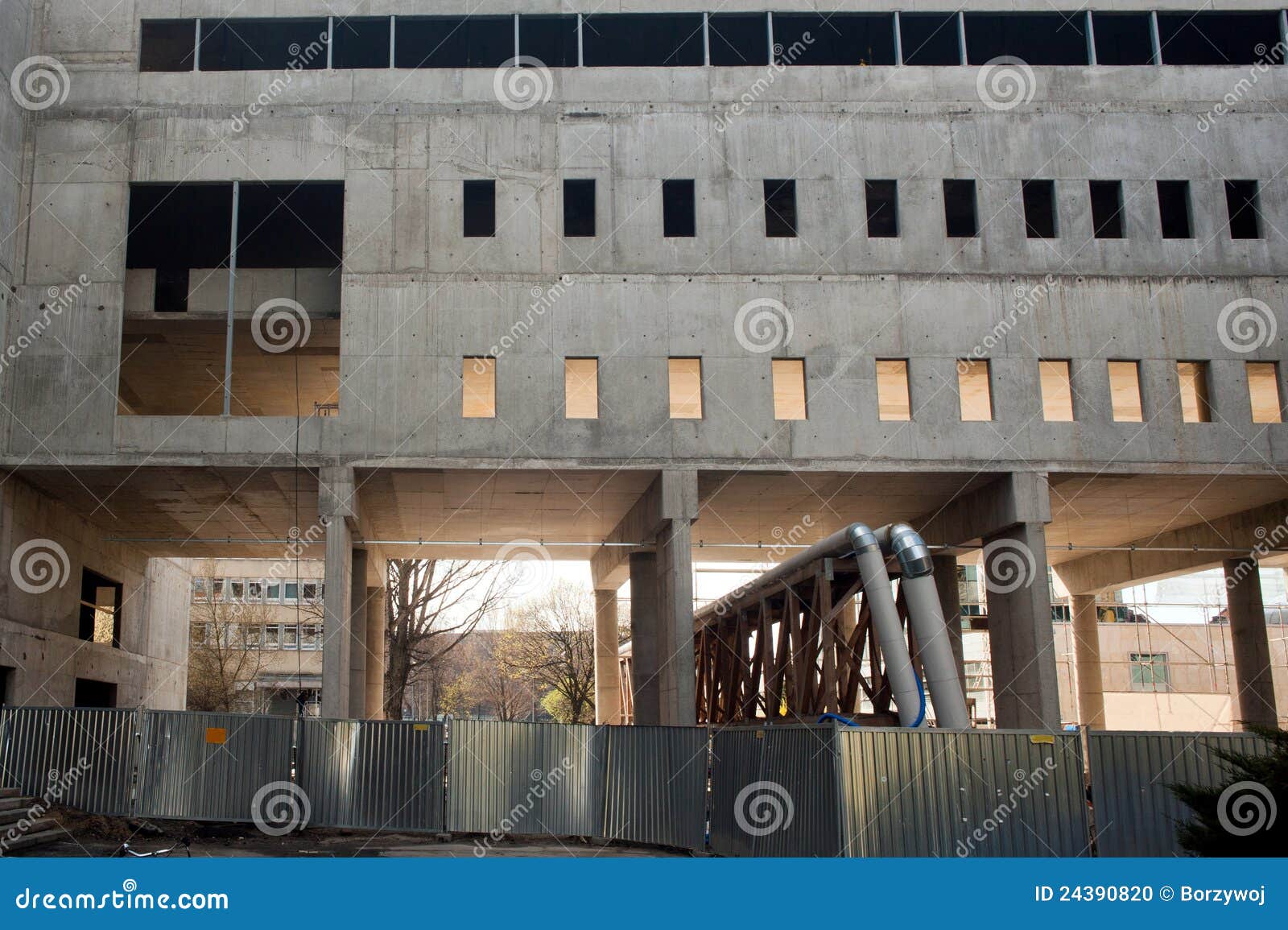 Concrete building side stock photo. Image of element - 24390820