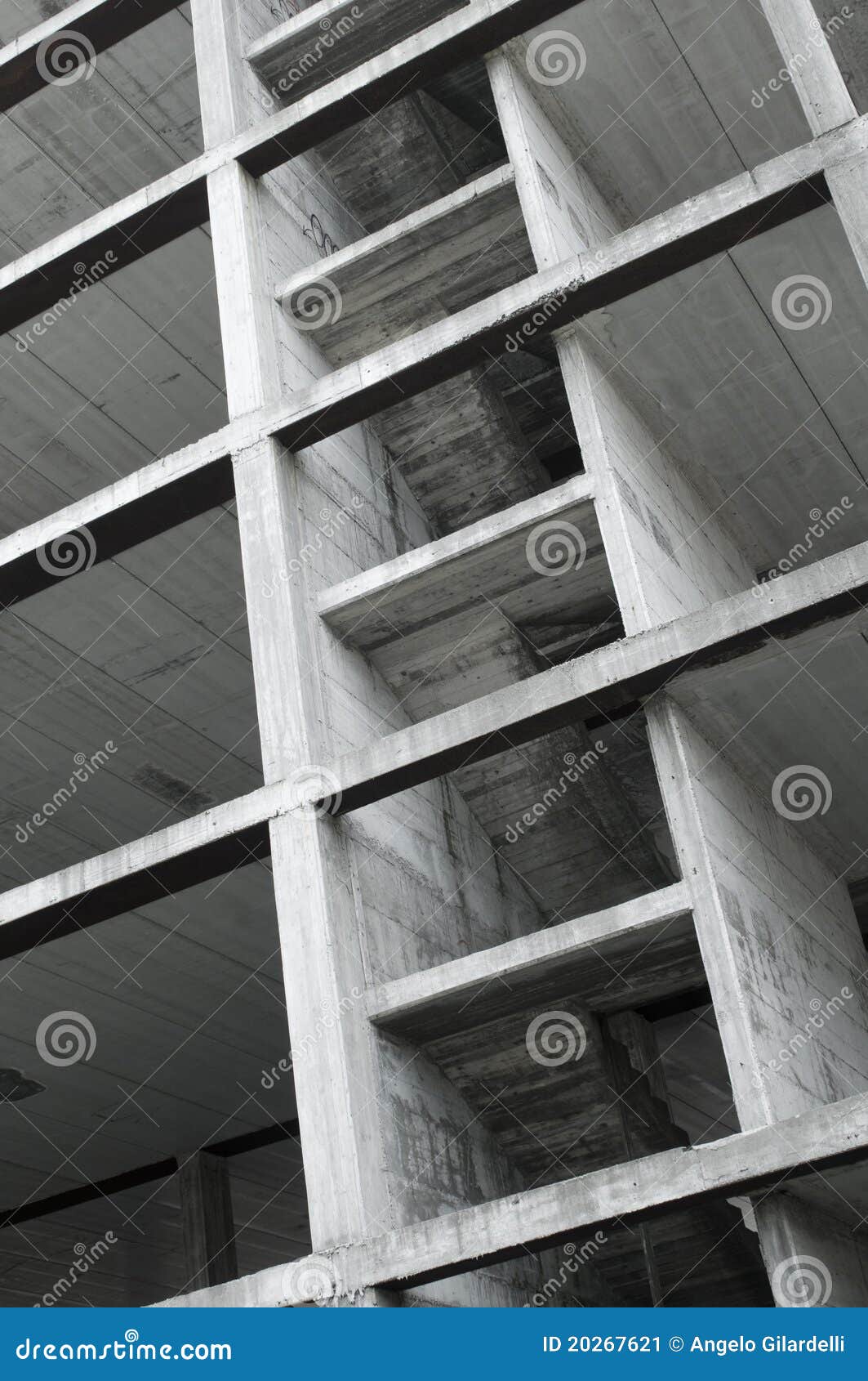 Concrete Building Under Construction Stock Image - Image of angle ...
