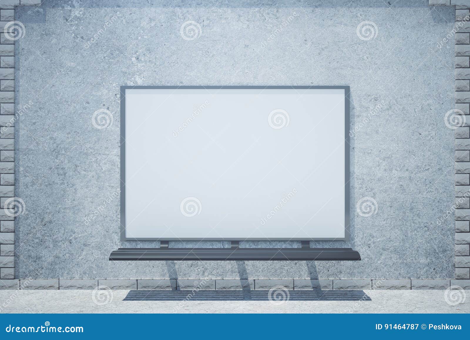 Concrete Building with Whiteboard Stock Illustration - Illustration of ...