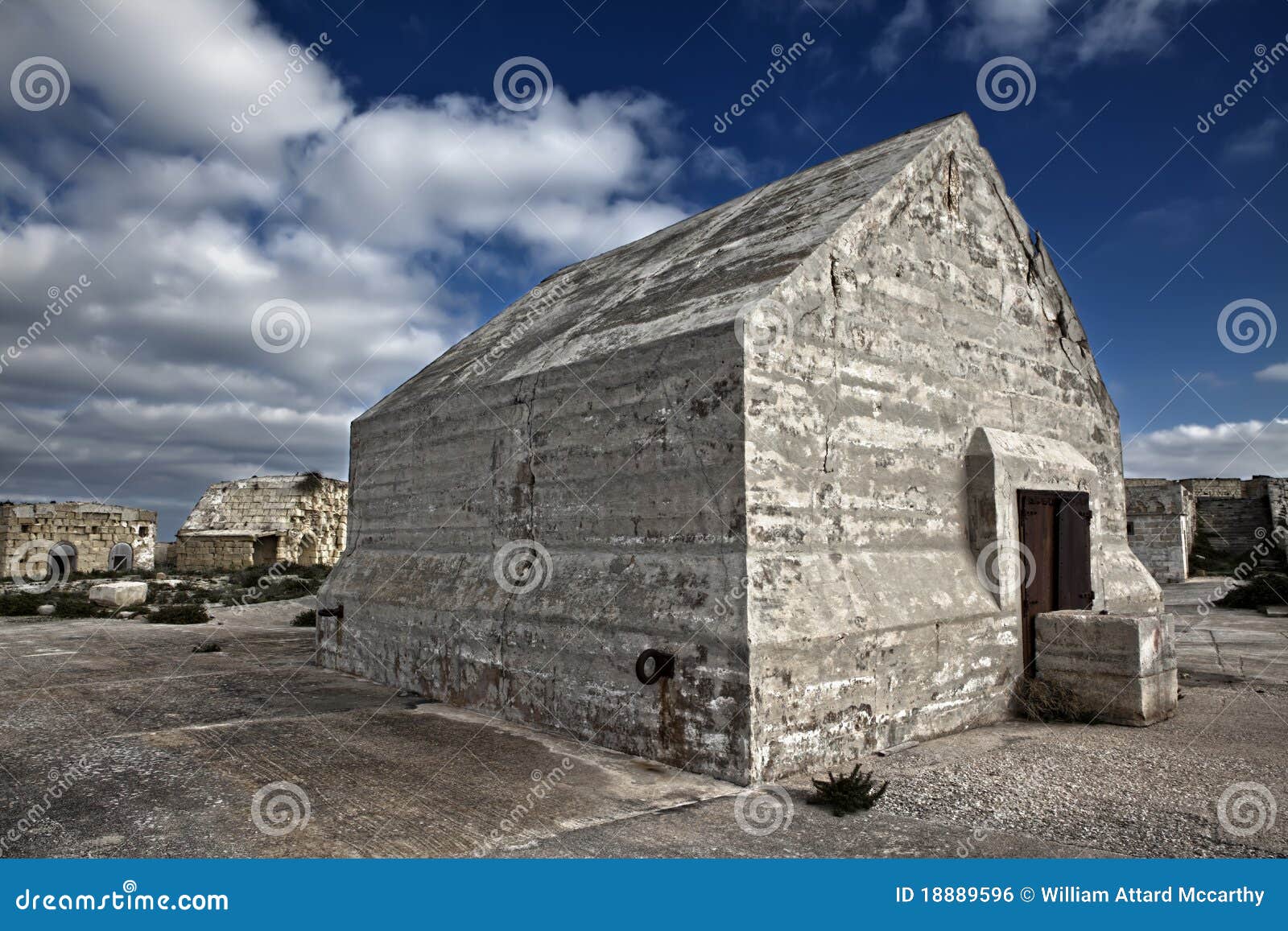 Concrete Bunker at Fort Ricasoli Stock Photo - Image of ricasoli ...