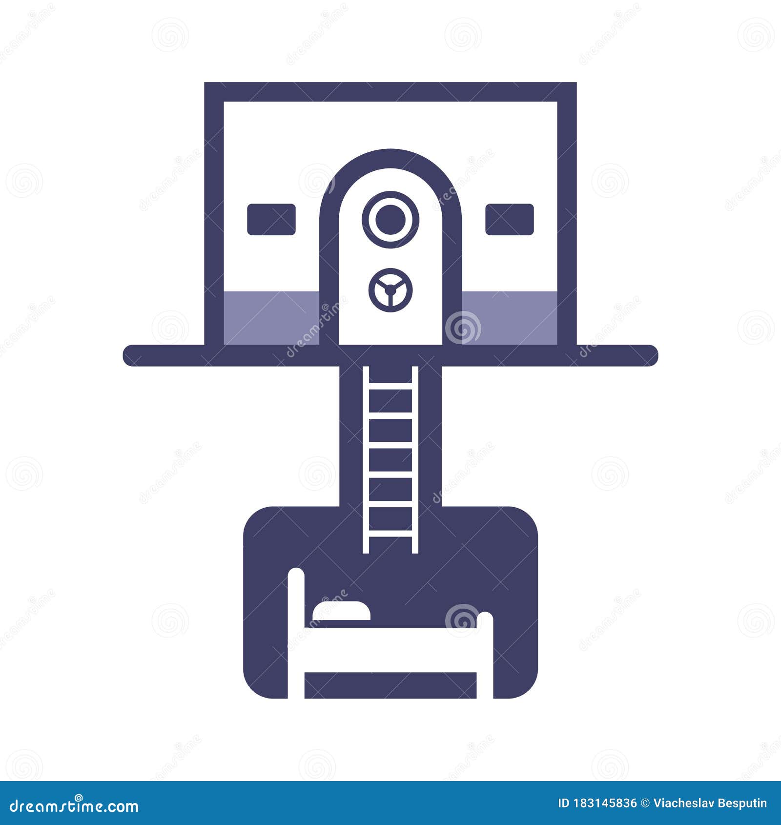 Concrete Bunker Icon in Case of Nuclear War. Stock Vector ...
