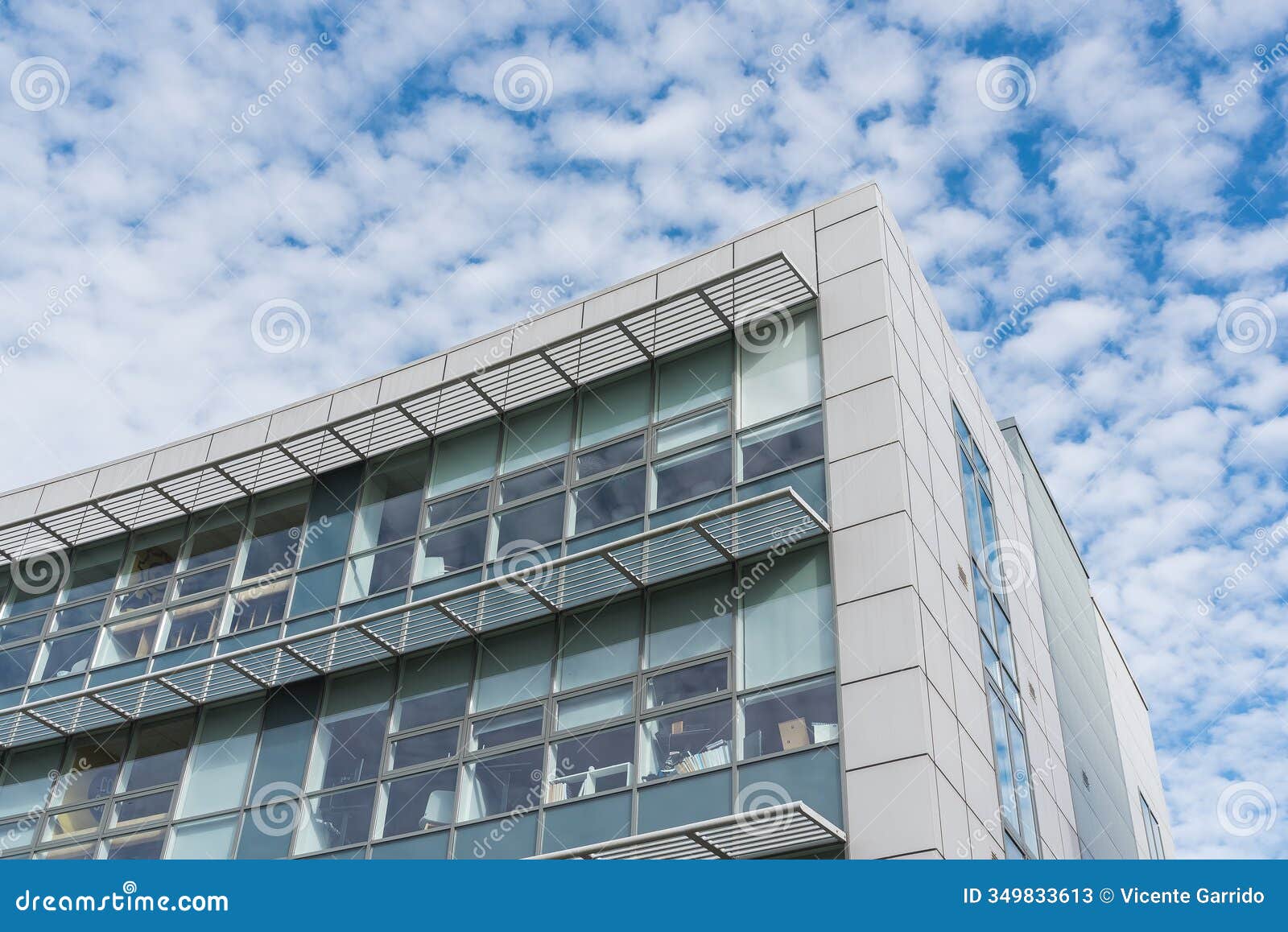 Concrete Business Steel Structure with Windows Stock Image - Image of ...