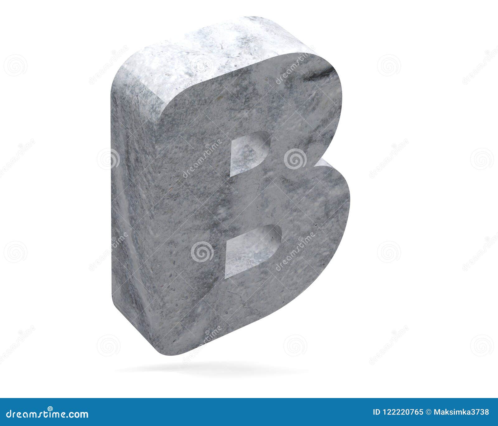 Concrete Capital Letter - B Isolated on White Background . 3D Render ...