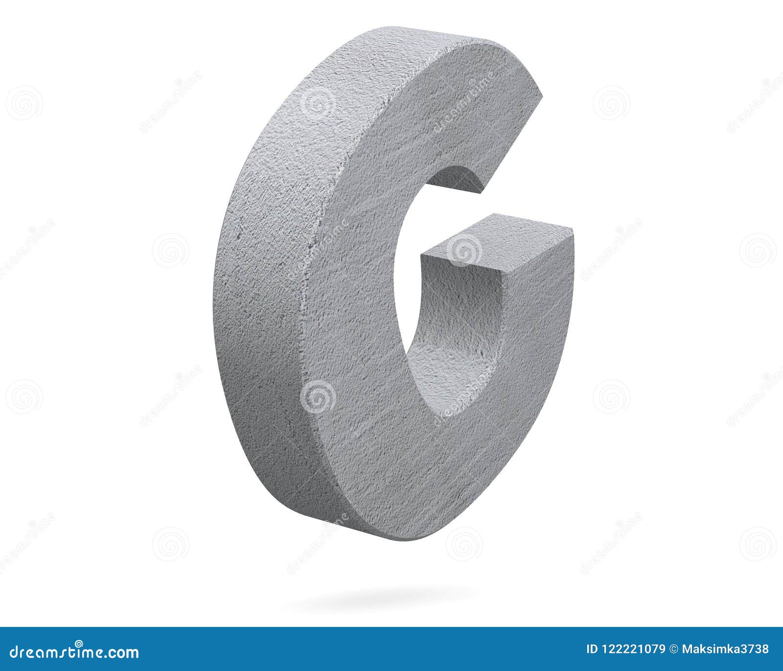 Concrete Capital Letter - C Isolated on White Background . 3D Render ...