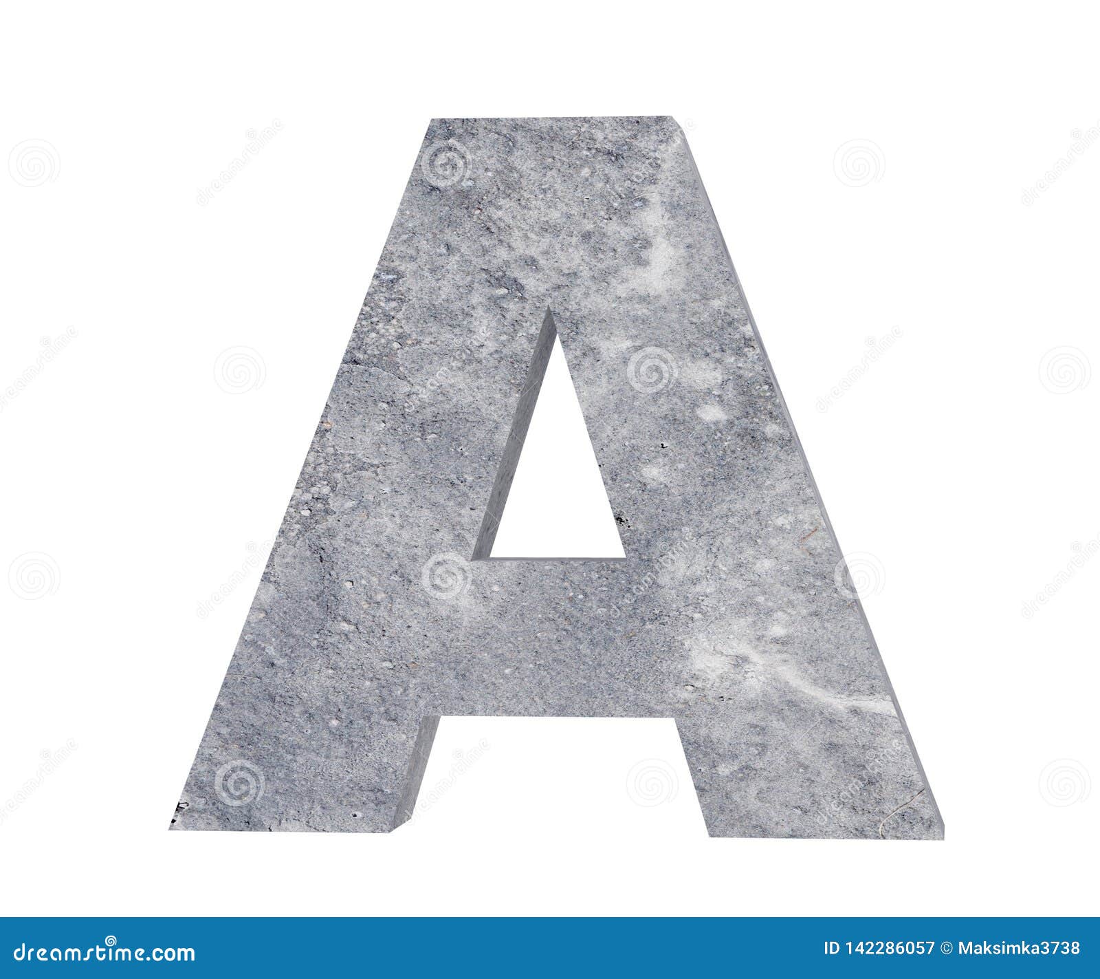 Concrete Capital Letter - a Isolated on White Background. 3D Render ...