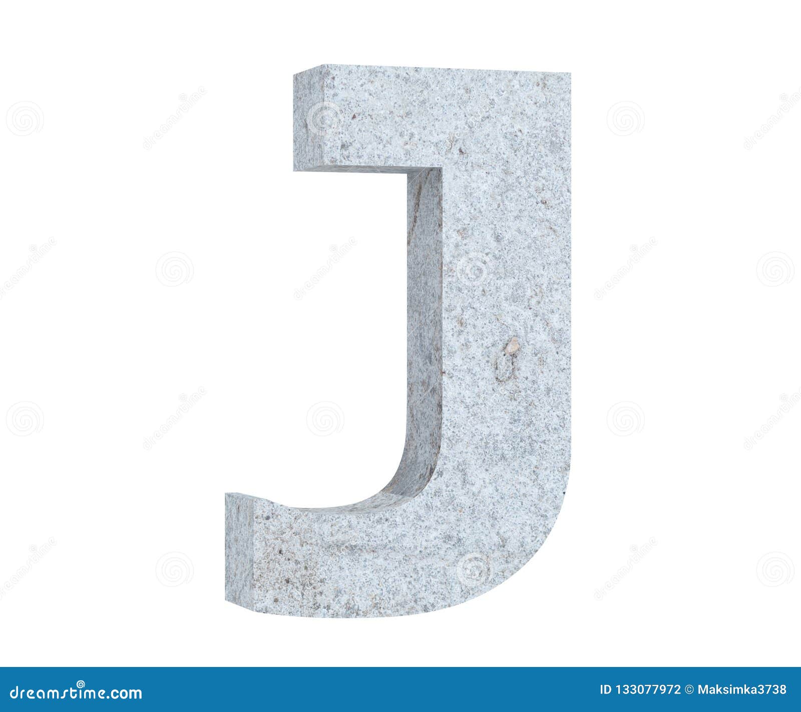Concrete Capital Letter - J Isolated on White Background. 3D Render ...