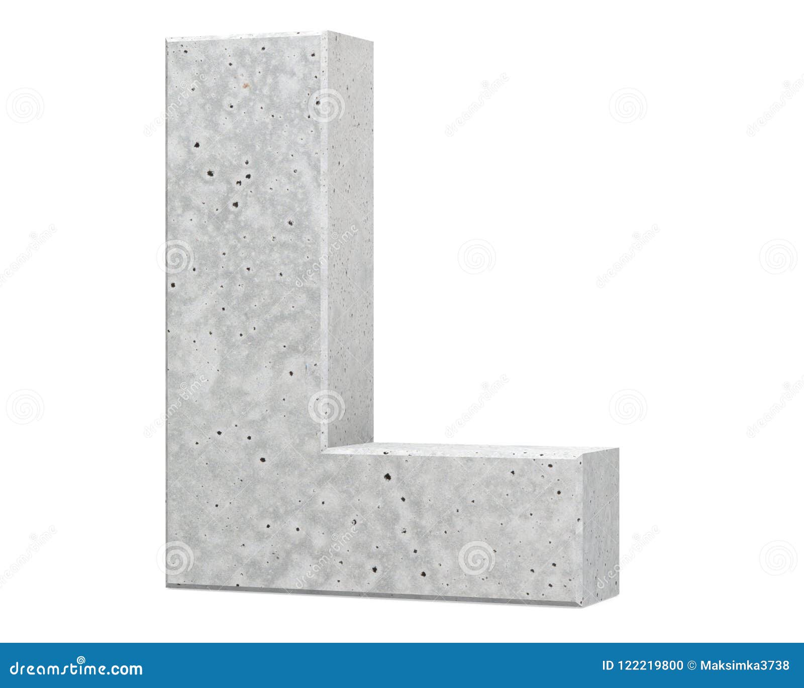 Concrete Capital Letter - L Isolated on White Background . 3D Render ...