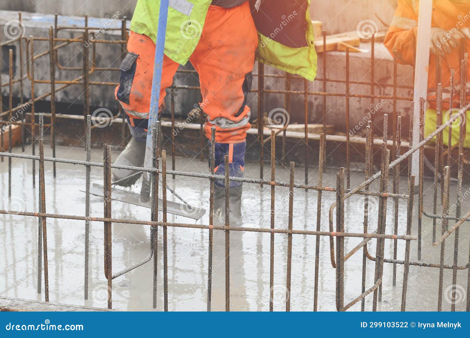 Concrete Cast-in-place Work. Builder Level Wet Concrete. Concrete Works ...