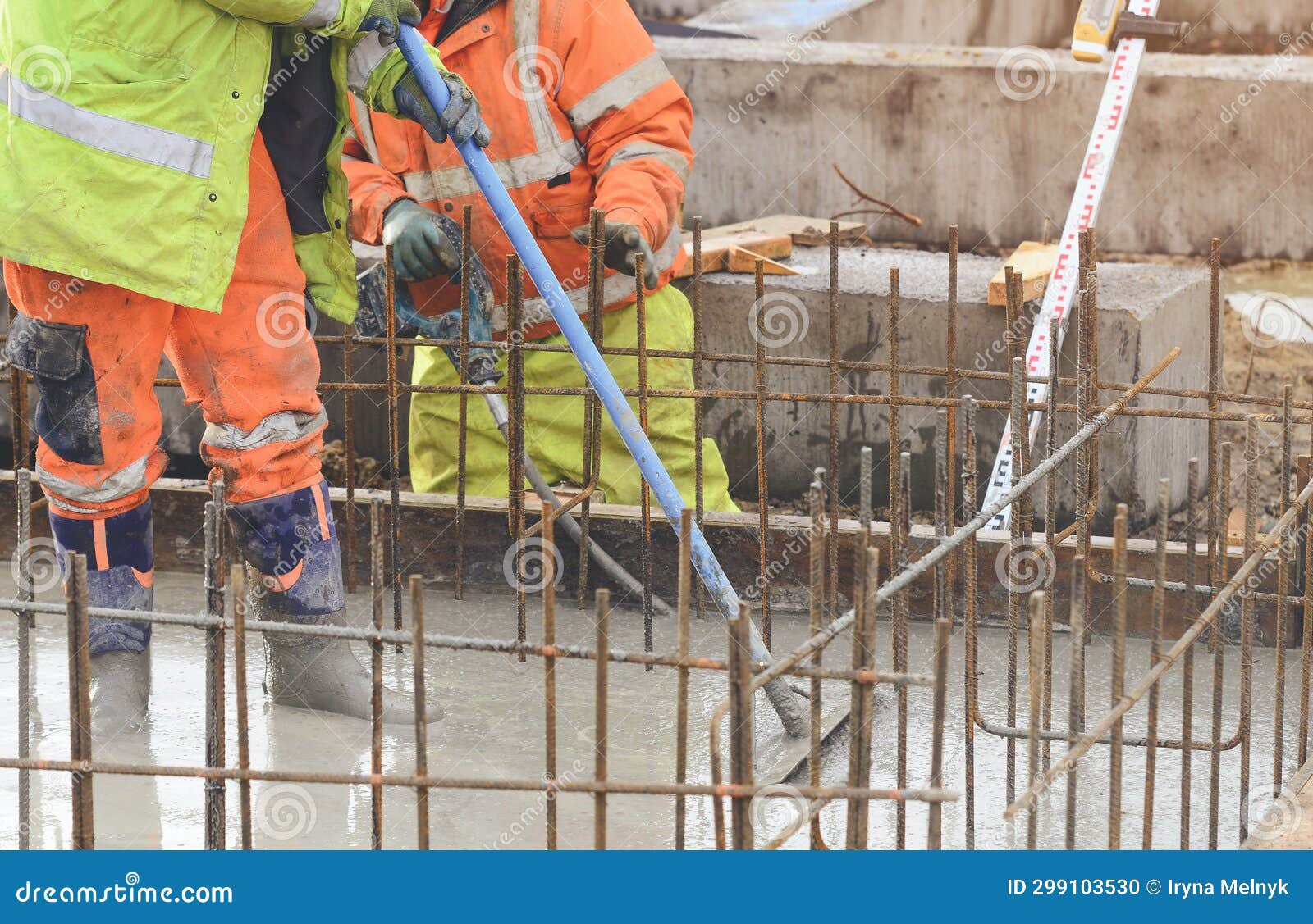 Concrete Cast-in-place Work. Builder Level Wet Concrete. Concrete Works ...