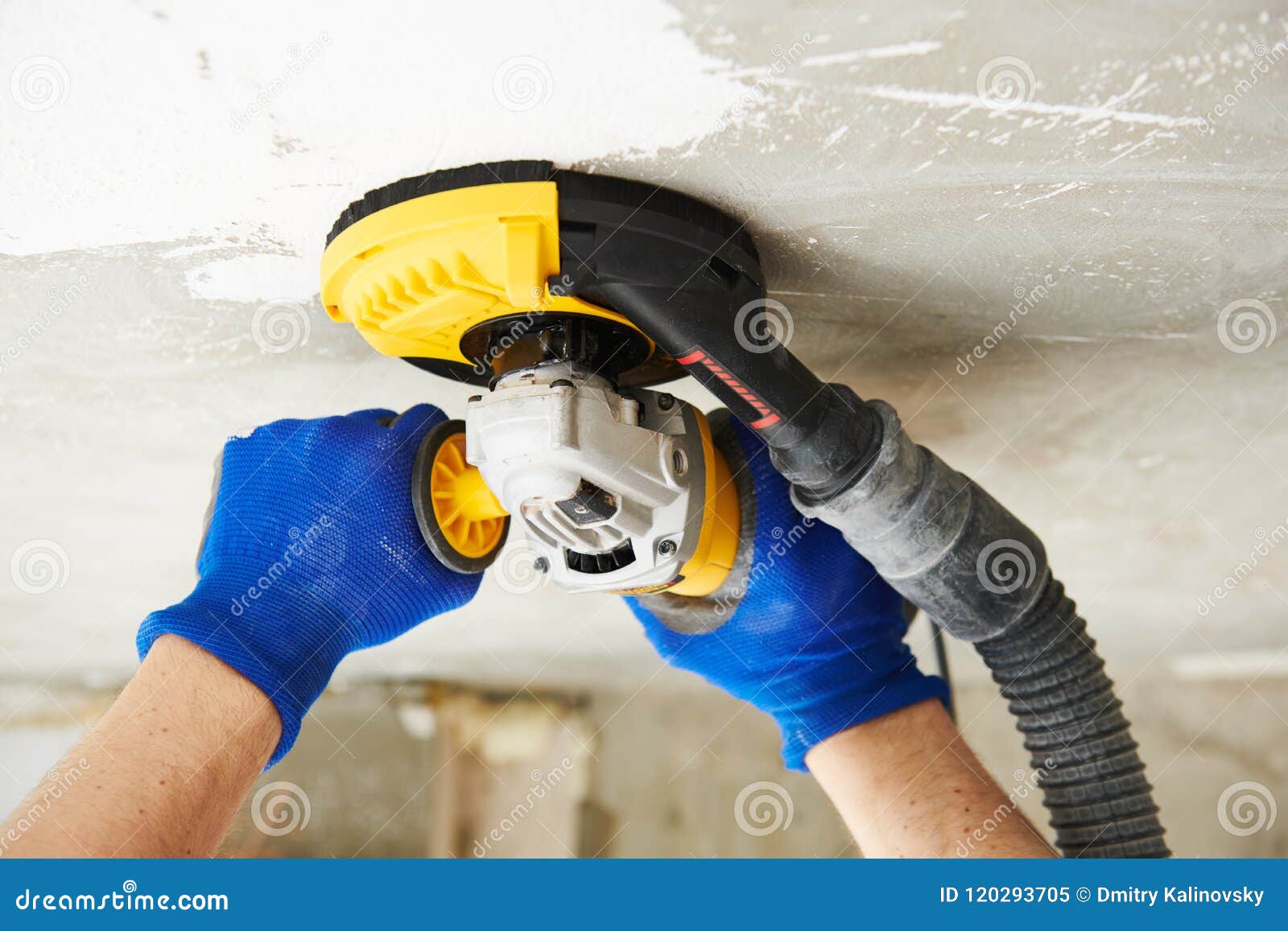 Concrete Ceiling Surface Grinding by Angle Grinder Machine Stock Image ...