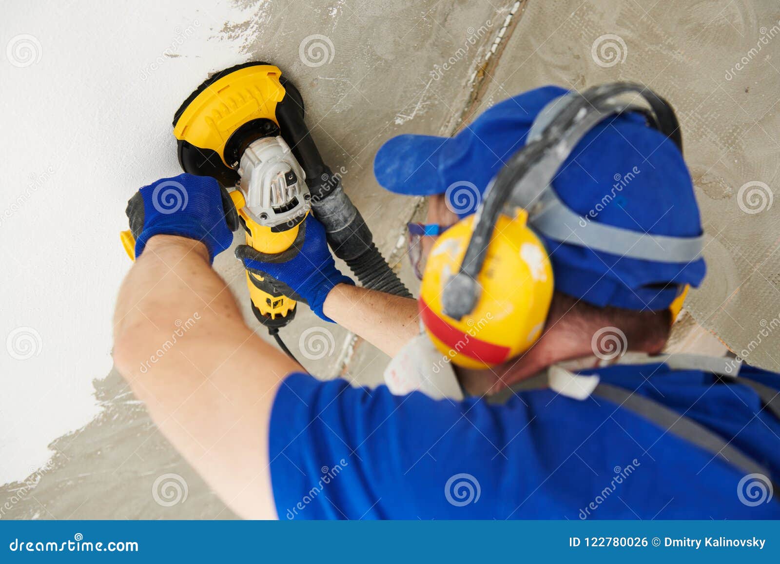 Concrete Ceiling Surface Grinding by Angle Grinder Machine Stock Photo ...
