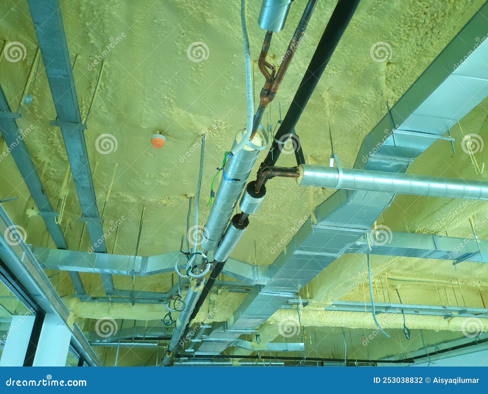 A Concrete Ceiling Surface that Has Been Sprayed with a Layer of ...