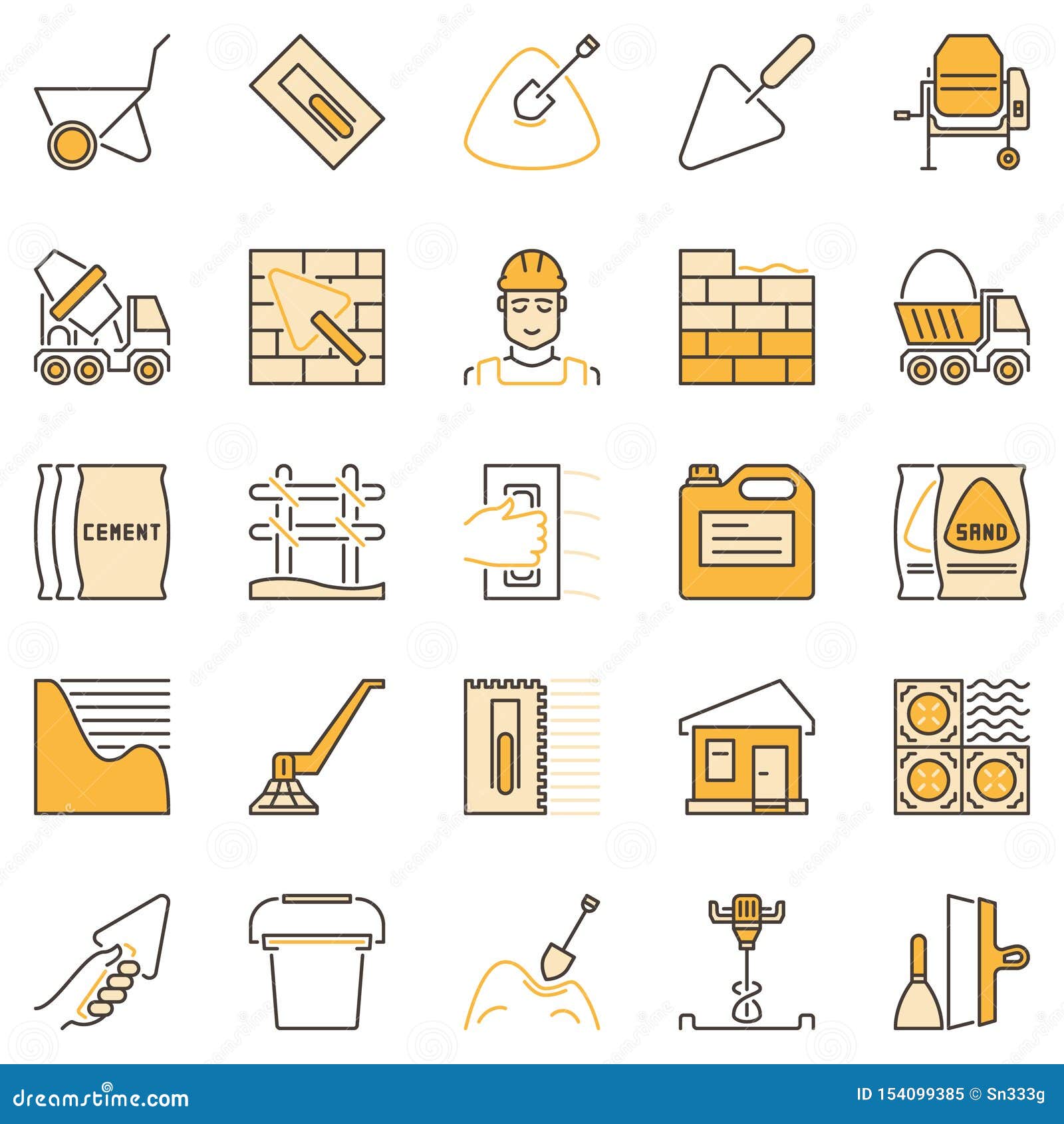 Concrete and Cement Colored Icons - Vector Creative Signs Stock Vector ...