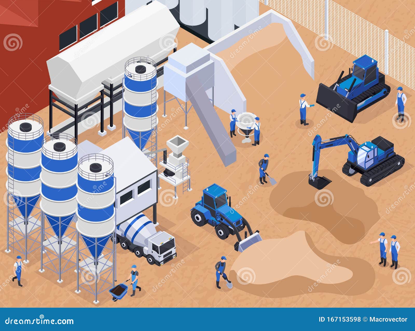 Concrete Production Isometric Flowchart Cartoon Vector | CartoonDealer ...