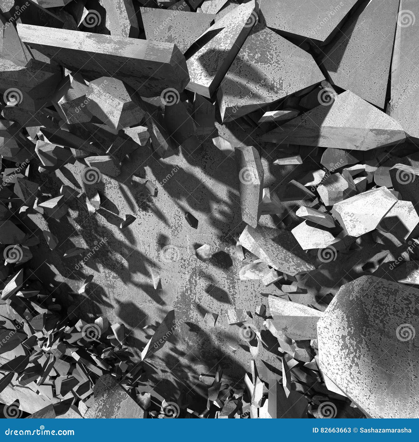 Explosion Destruction With Many Chaotic Fragments. Abstract Destruction ...