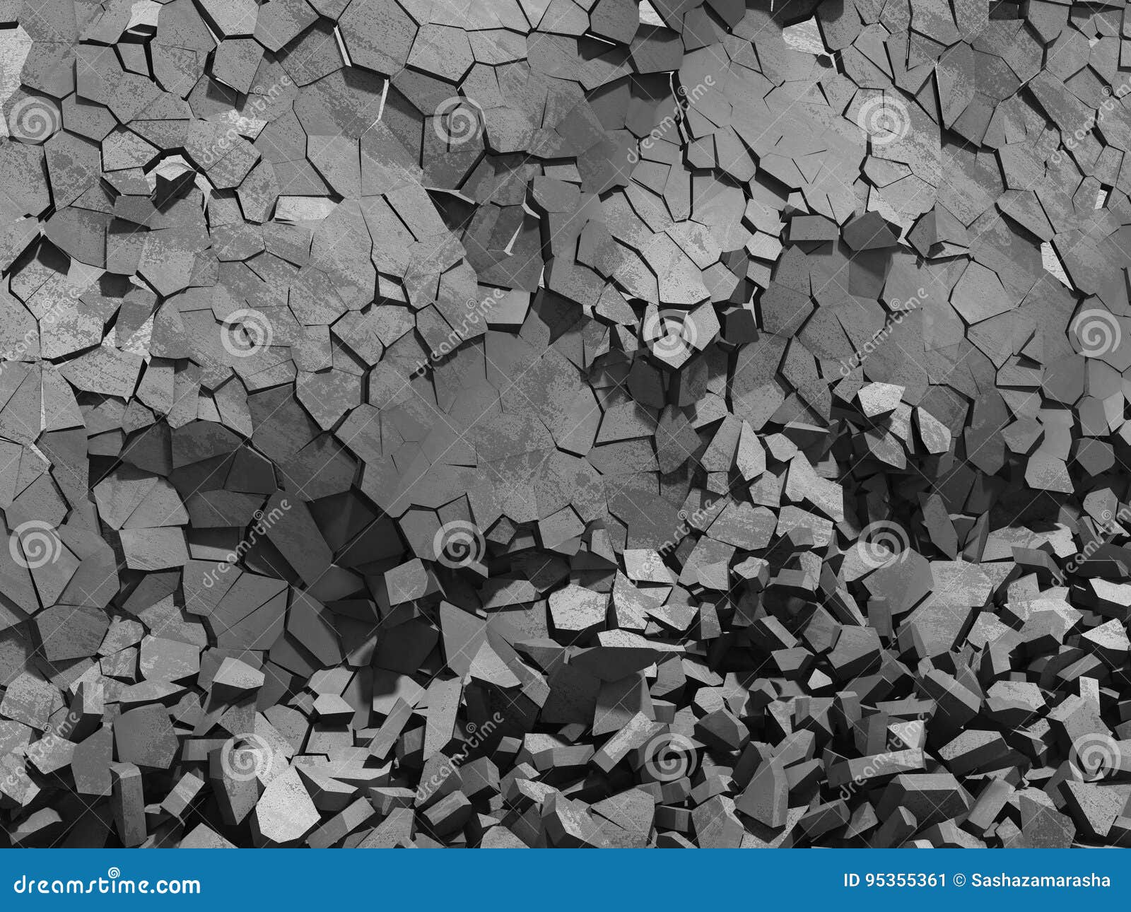 Explosion Destruction With Many Chaotic Fragments. Abstract Destruction ...