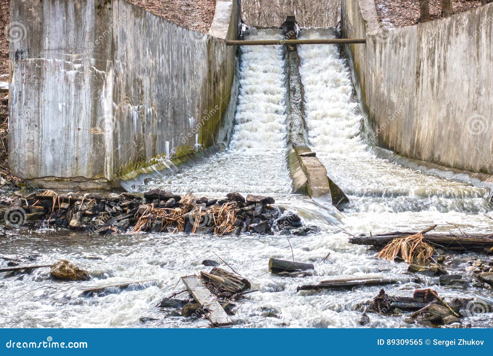 Concrete chute water. stock image. Image of concrete - 89309565